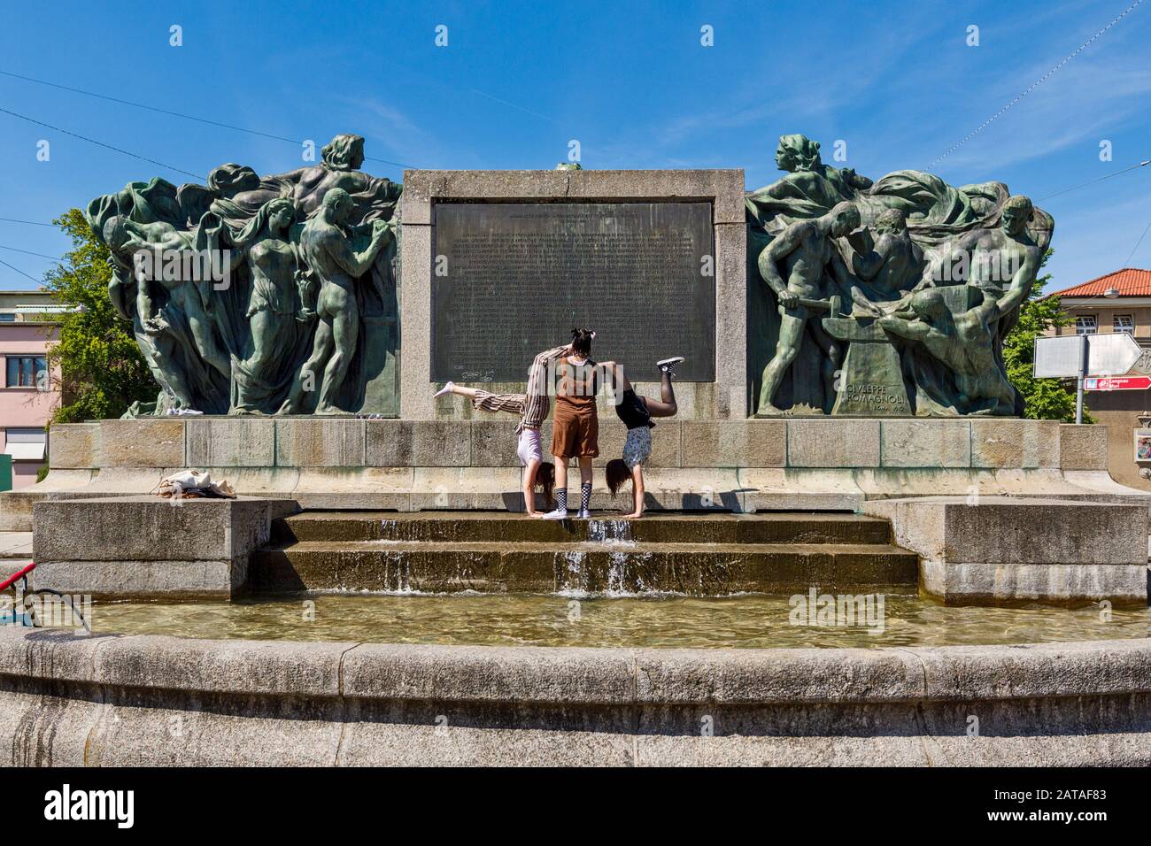 ITU International Telegraph Union monument on Helvetiaplatz in Bern ...