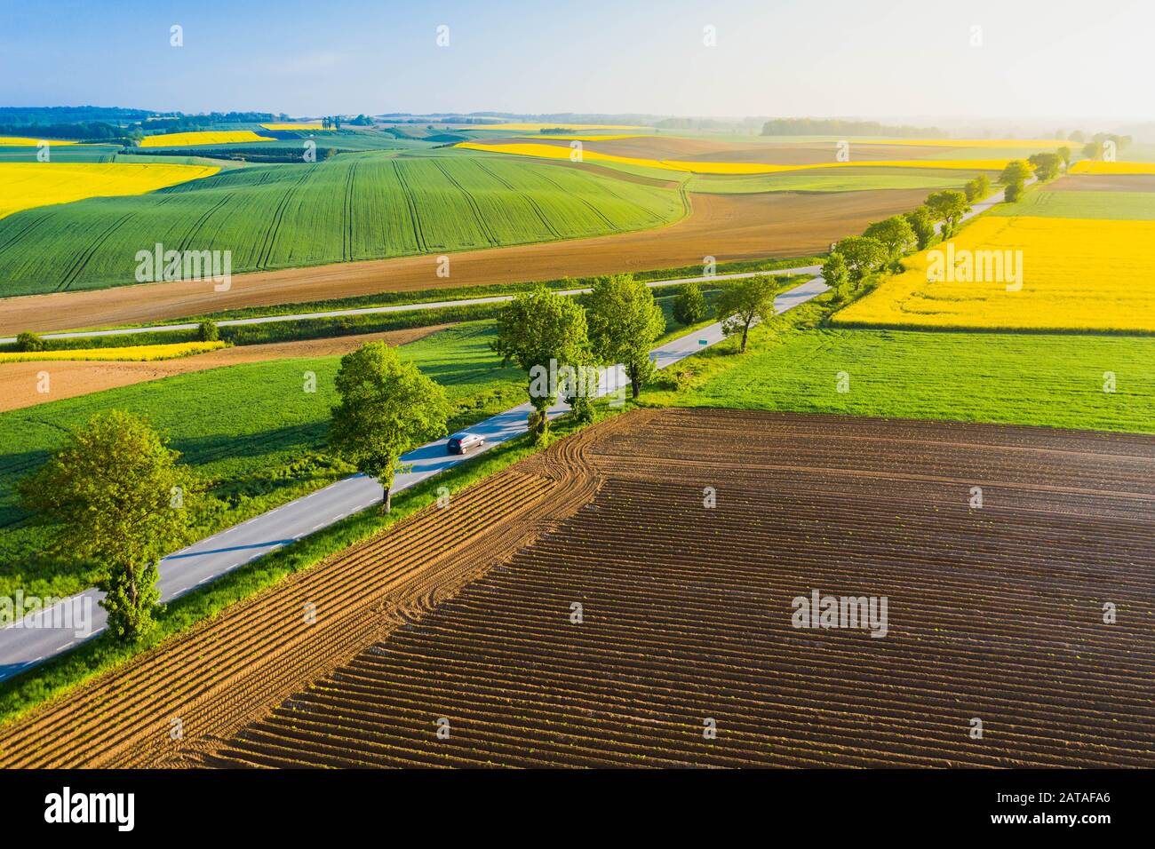 Spring landscape of farmland in Poland Stock Photo - Alamy