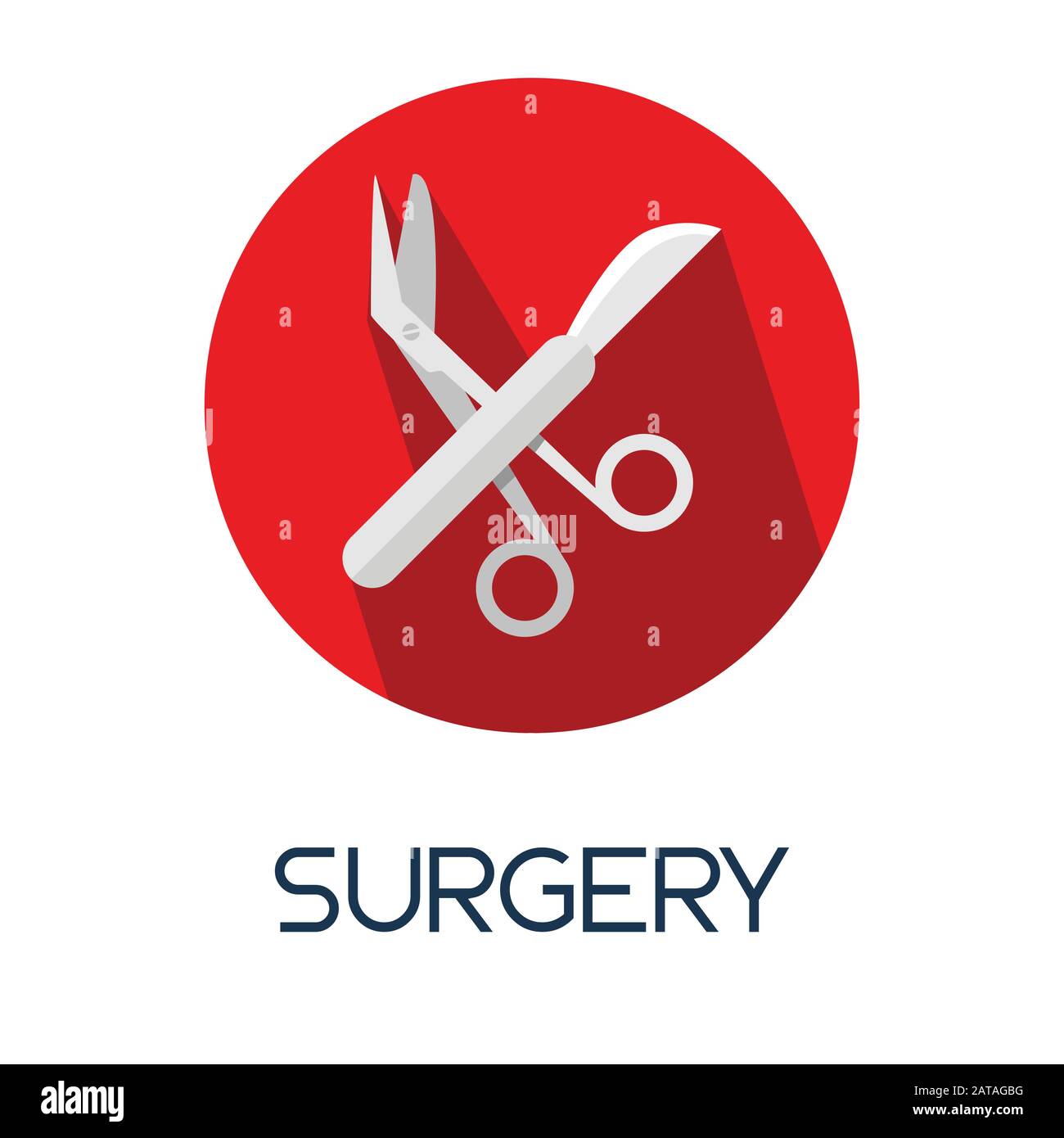 surgery tools long shadow flat style medic icon illustration Stock ...