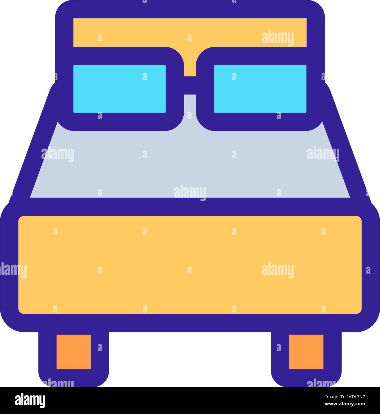 bed icon vector. Isolated contour symbol illustration Stock Vector ...