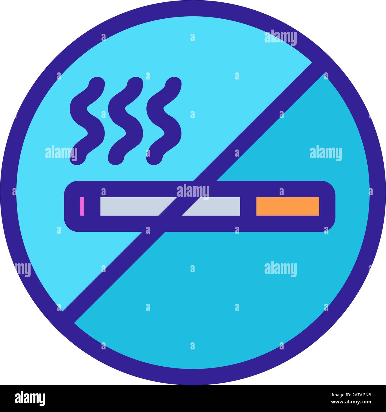Do not smoke an icon vector. Isolated contour symbol illustration Stock ...