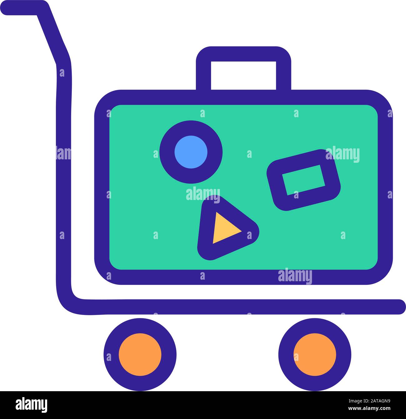 Baggage trolley icon vector. Isolated contour symbol illustration Stock ...
