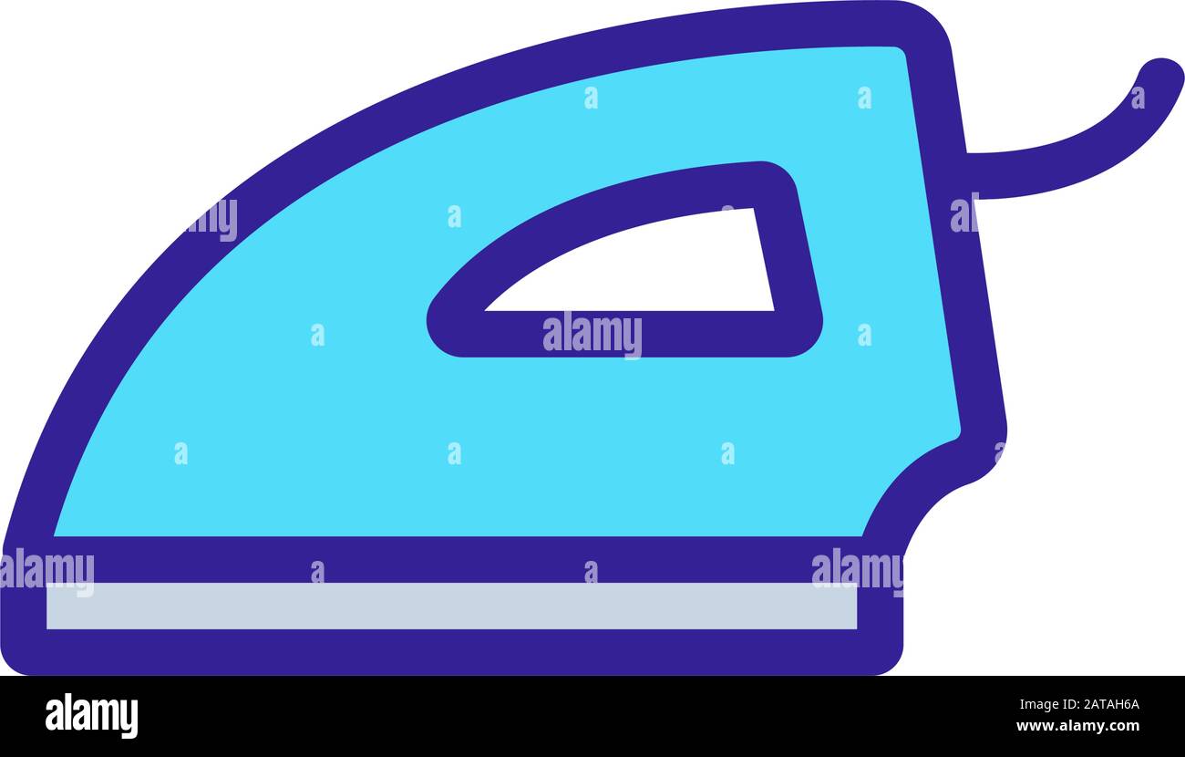 Iron for clothing icon vector. Isolated contour symbol illustration ...