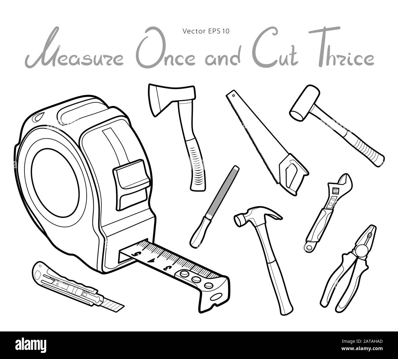 Working tools icon set vector illustration line art Stock Vector Image ...