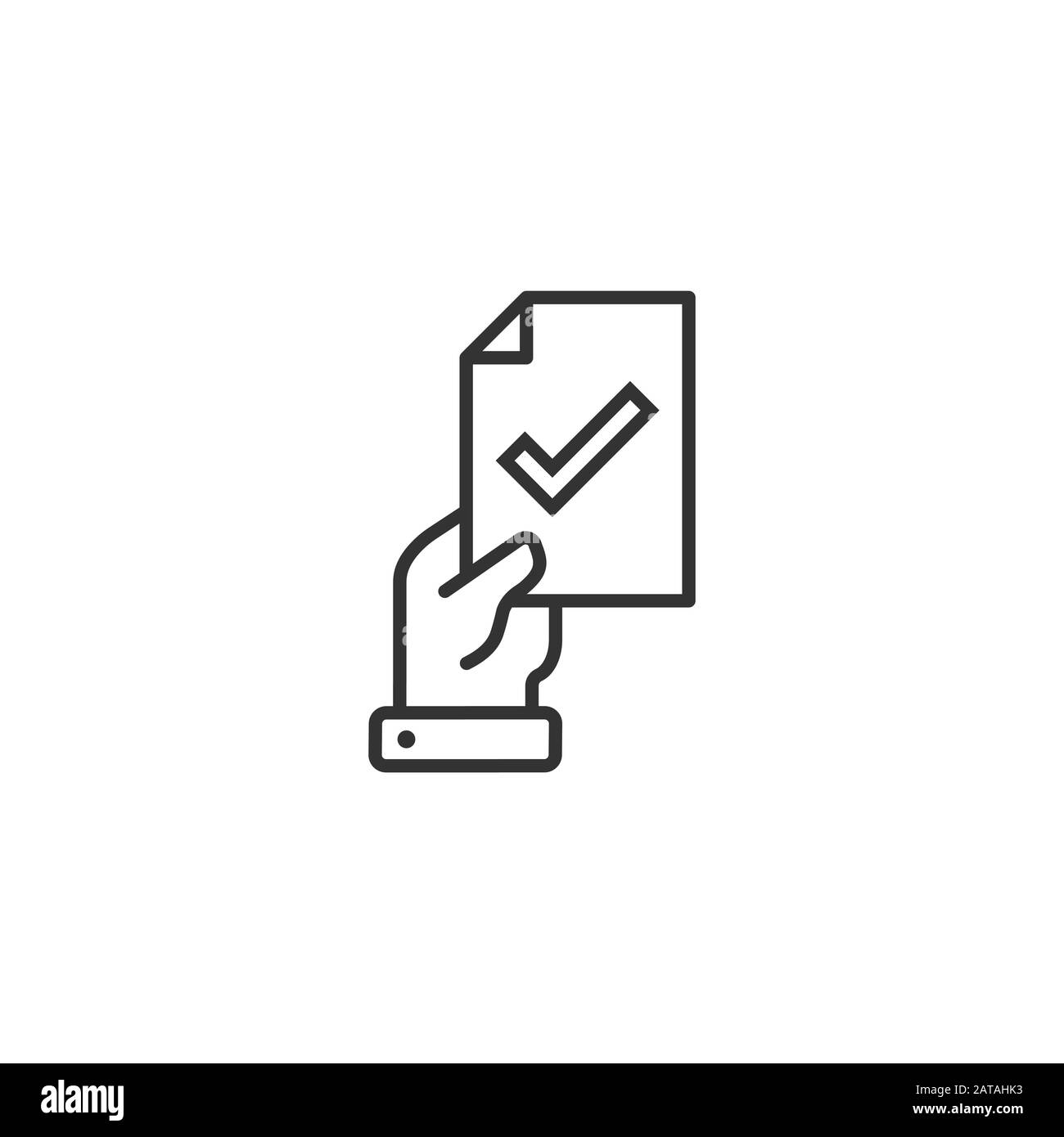 People hand with check mark icon in flat style. Accept vector ...
