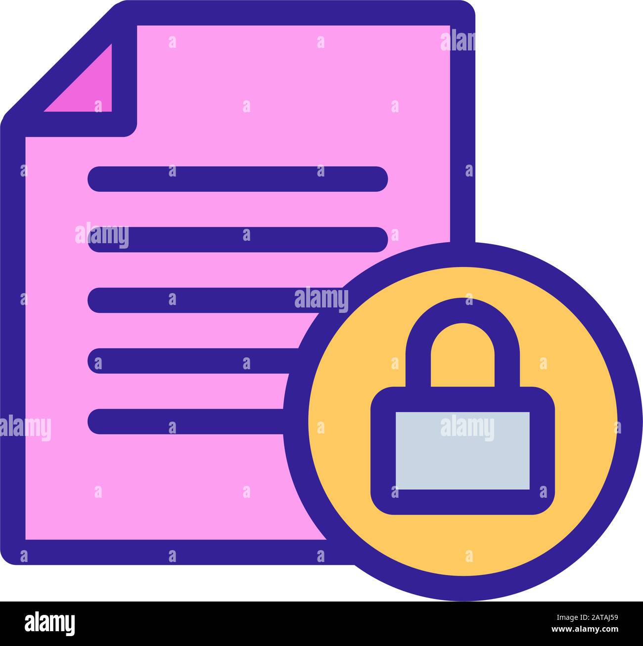 protected vector icon file. Isolated contour symbol illustration Stock ...
