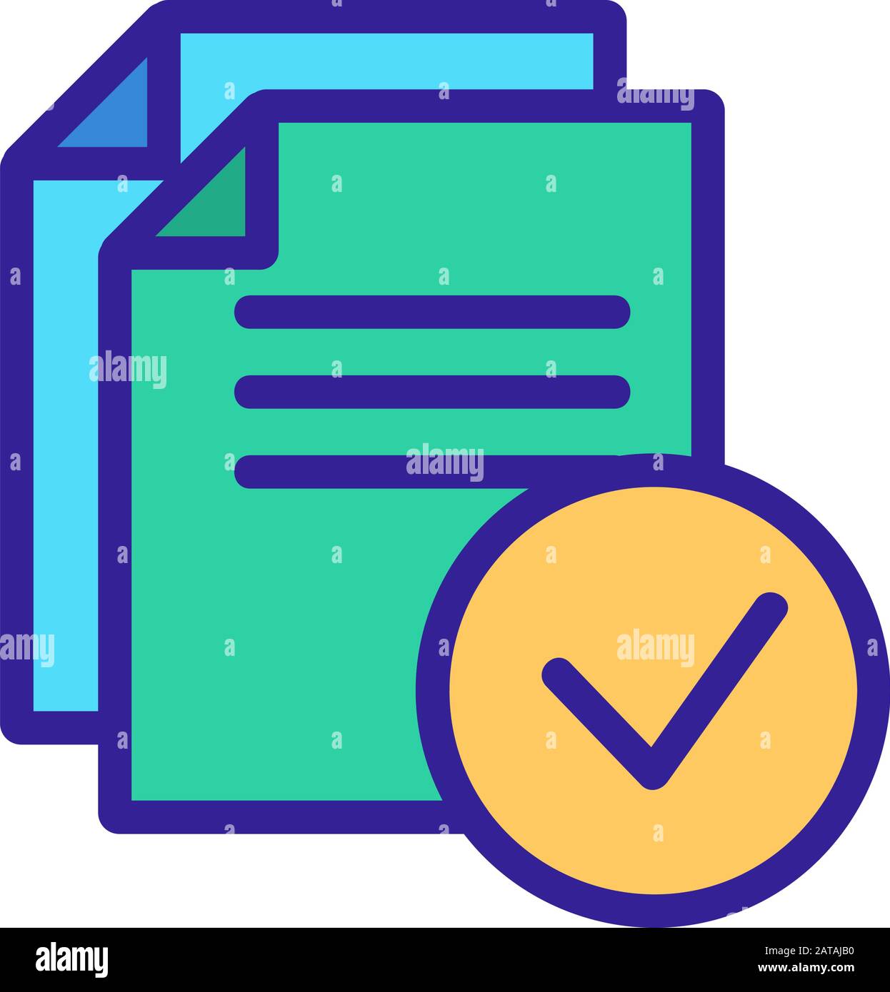 confirmed documents icon vector. Isolated contour symbol illustration ...