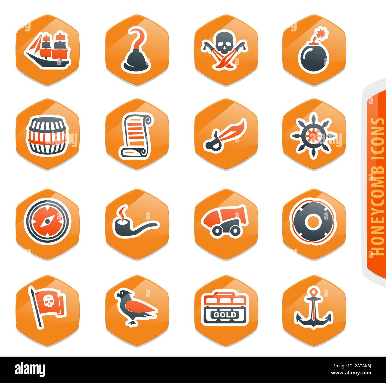 Pirates icons set Stock Vector Image & Art - Alamy