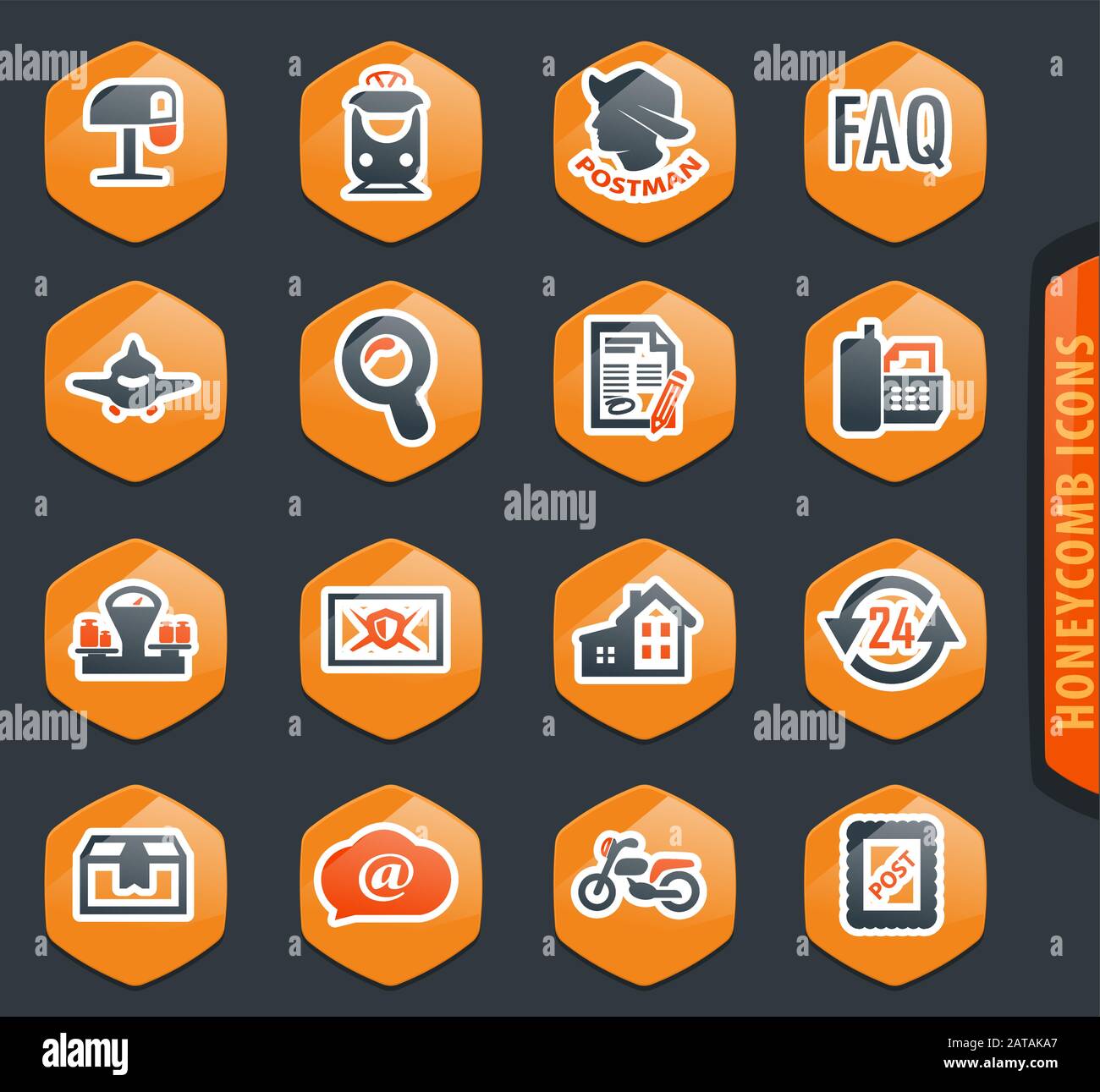 Post service icons set Stock Vector Image & Art - Alamy