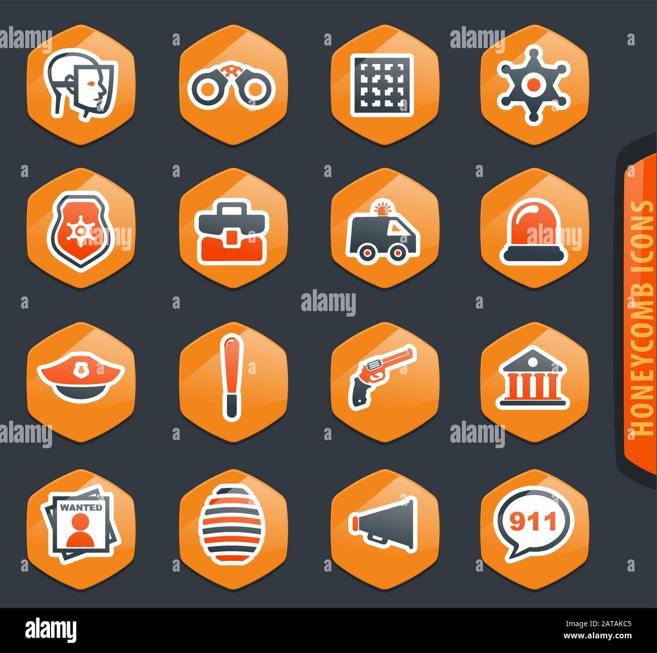 Police icons set Stock Vector Image & Art - Alamy