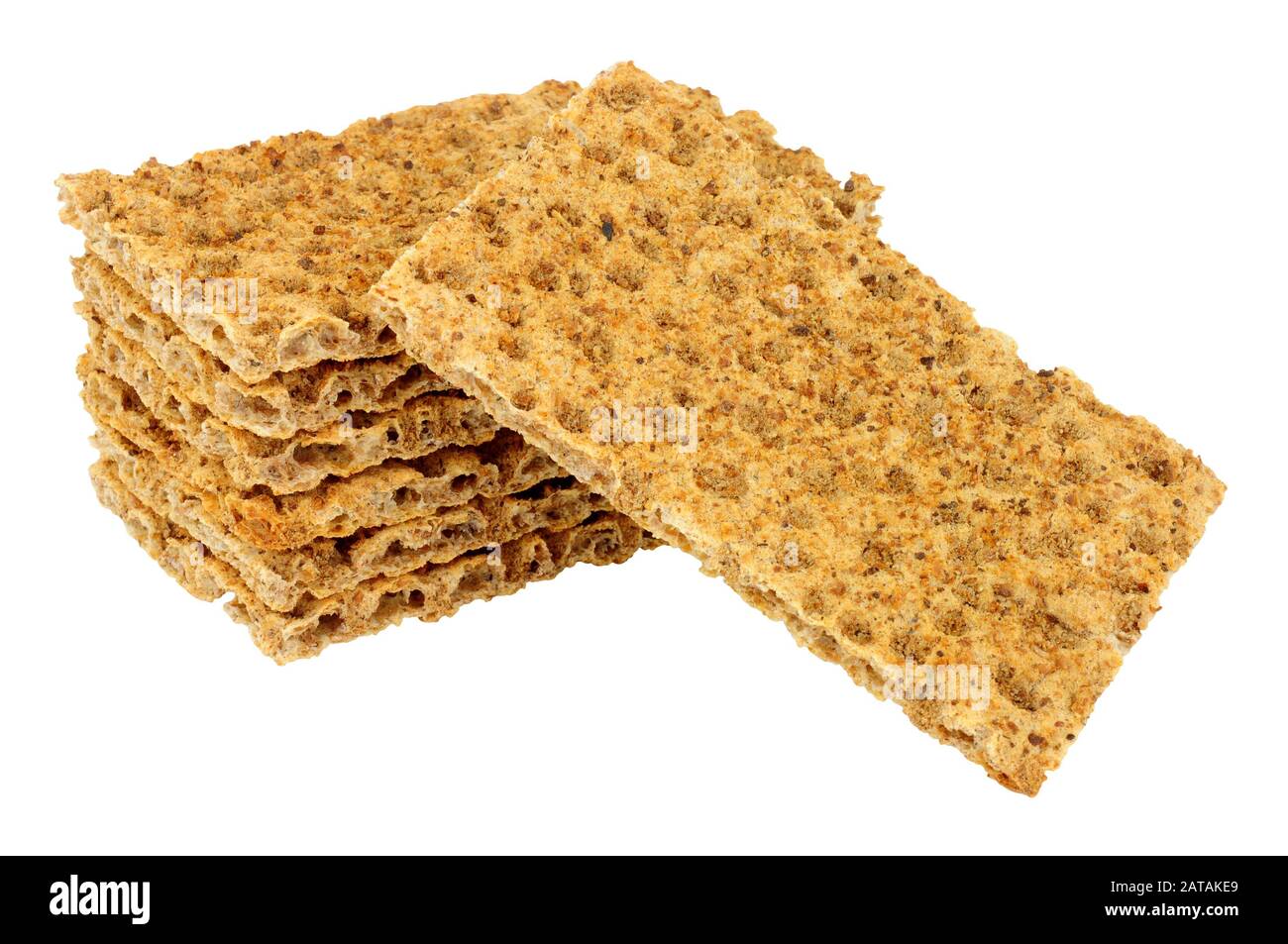 Rye crispbread portions isolated on a white background Stock Photo - Alamy
