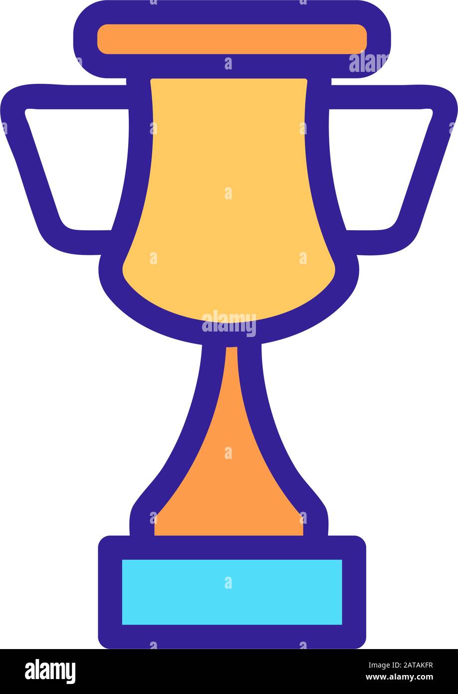 The prize trophy icon vector. Isolated contour symbol illustration ...