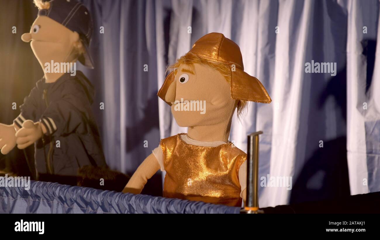 Puppet Roman soldier in action. In the background there is the other ...