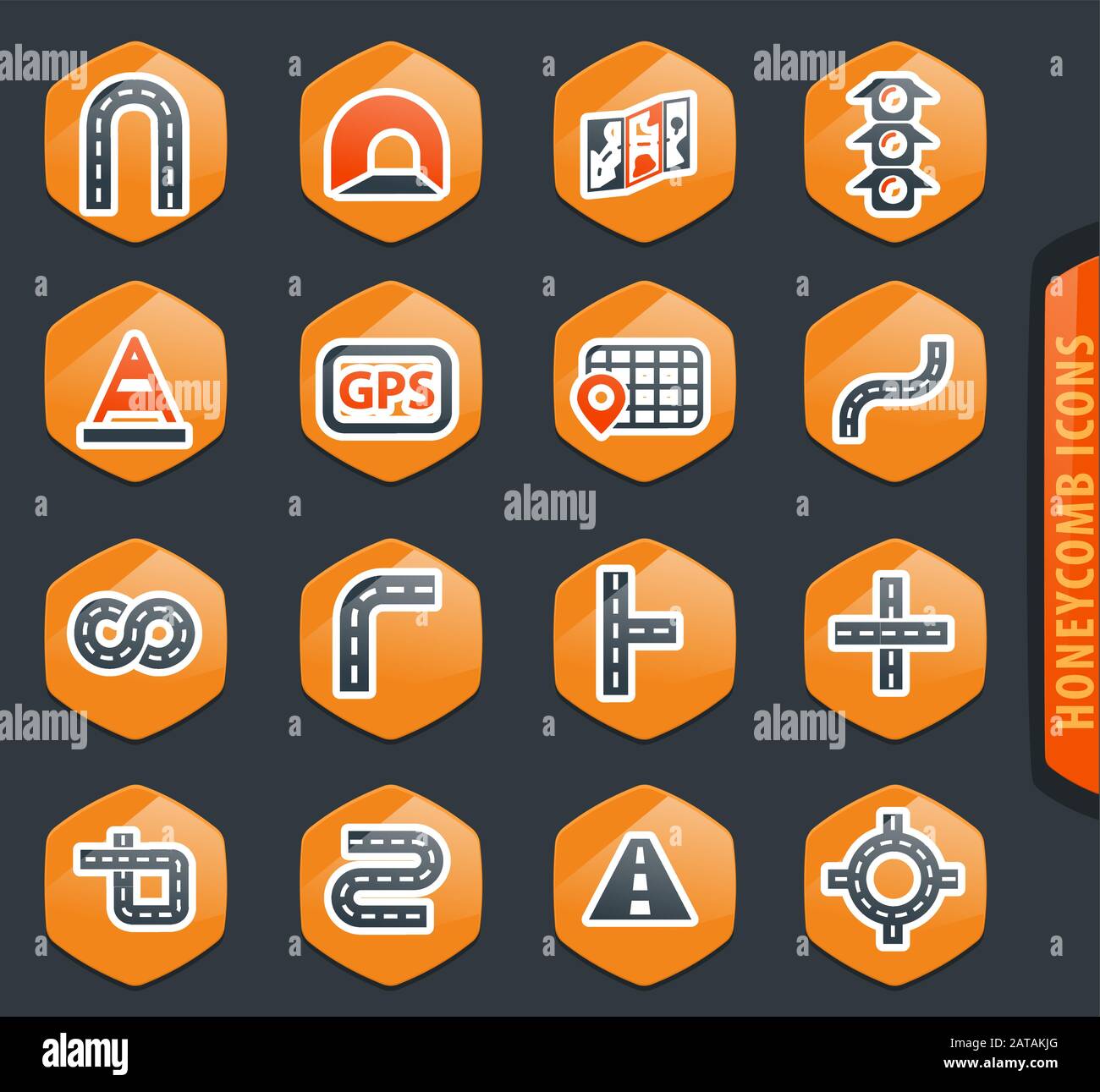 Road icons set Stock Vector Image & Art - Alamy