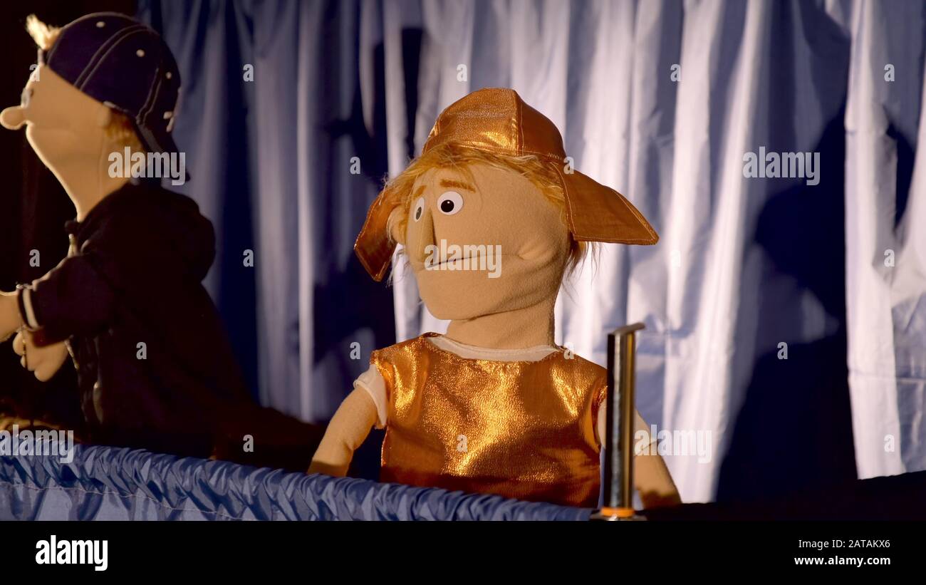 Puppet Roman soldier in action. In the background there is the other ...