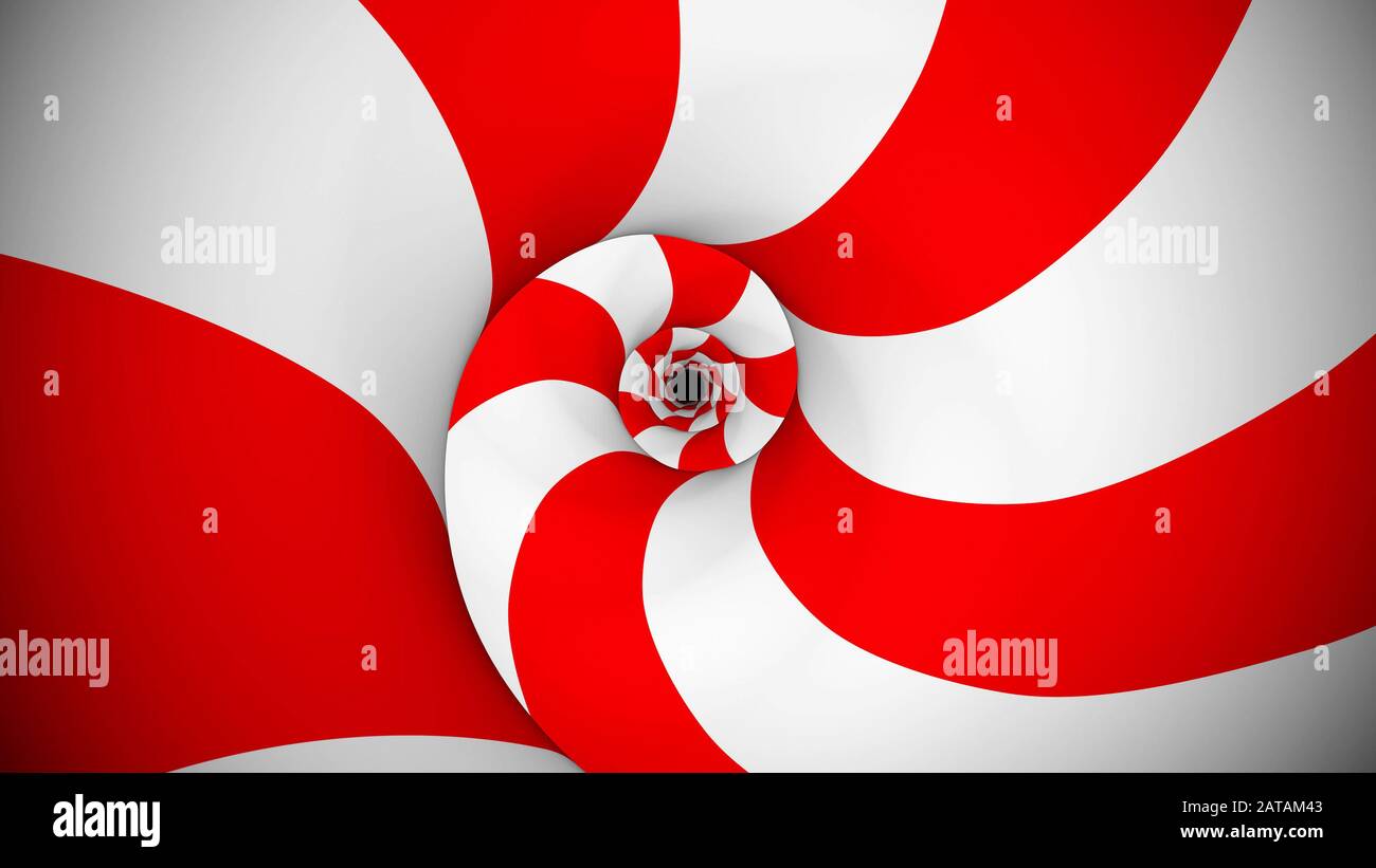 Beautiful 3d rendering of revolting red and white optical illusion ...