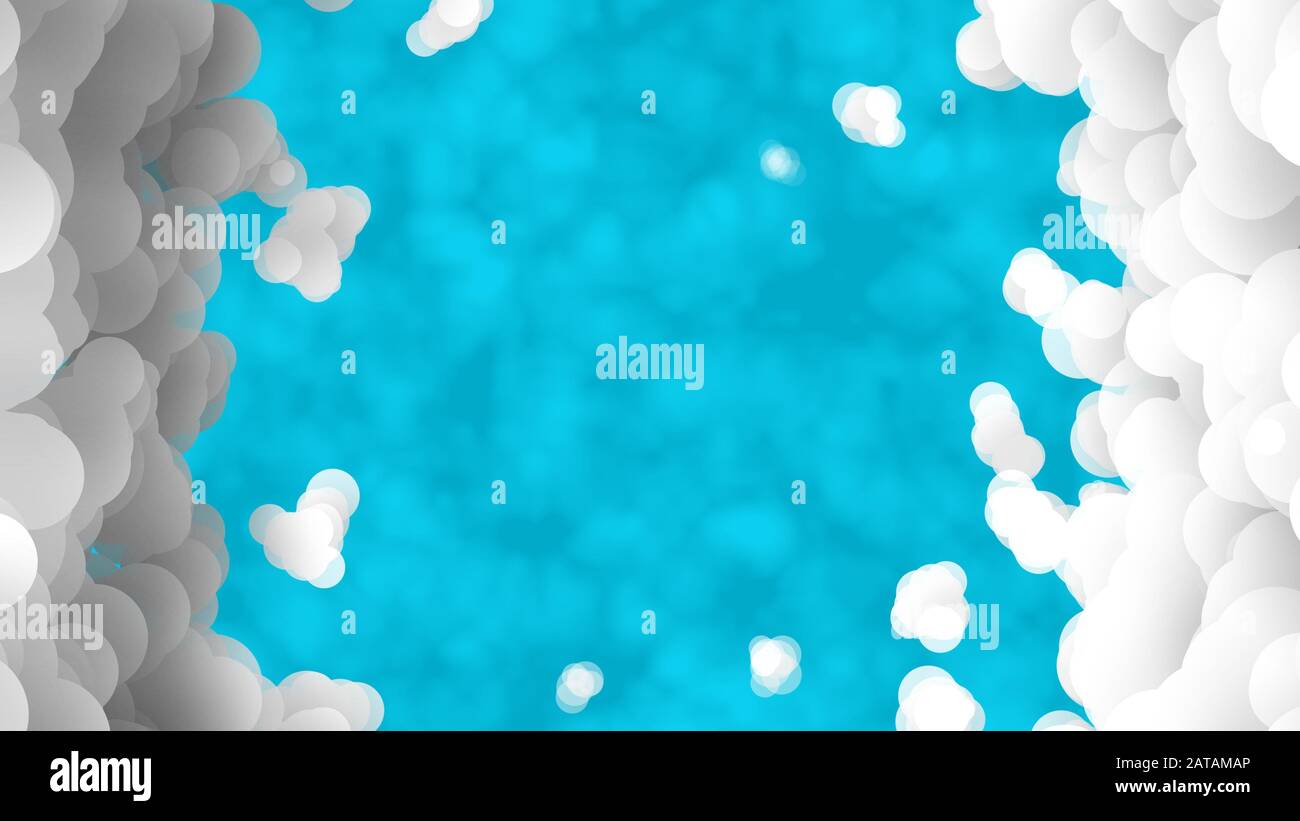 Optimistic 3d illustration of a celeste window in fleecy white and grey ...