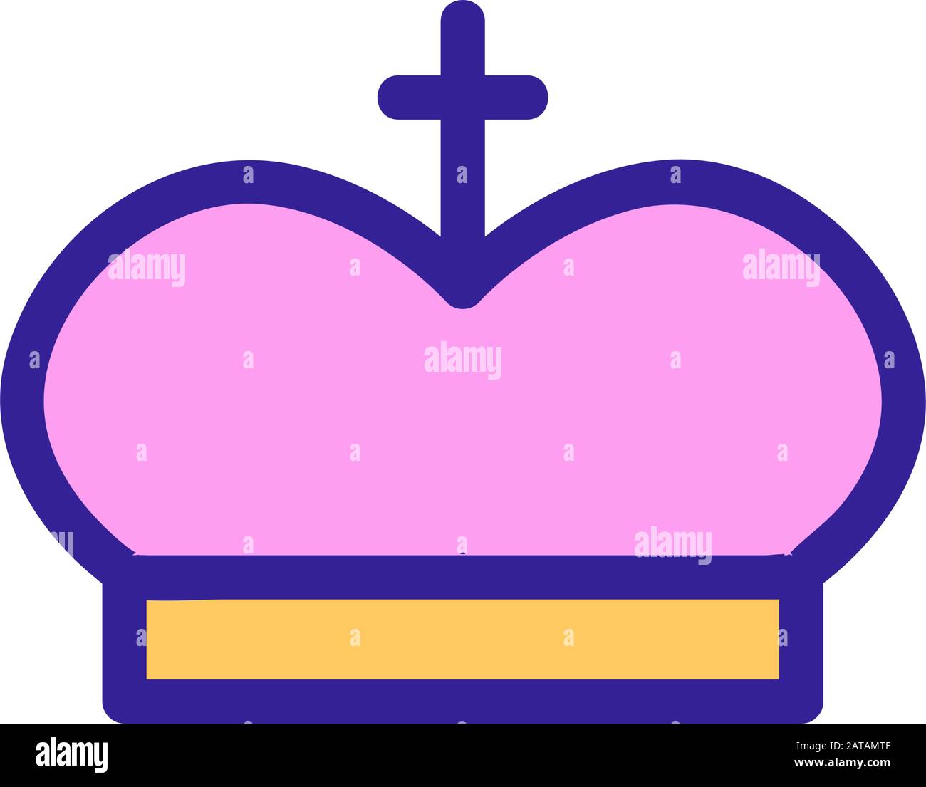 Crown monarch icon vector. Isolated contour symbol illustration Stock ...