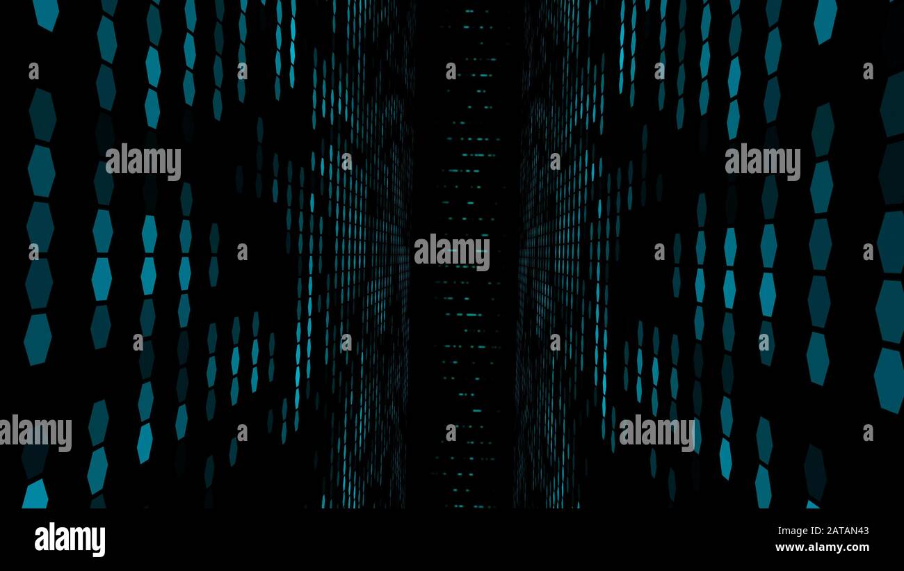 Arty 3d illustration of a holographic vertical black rectangle portal ...