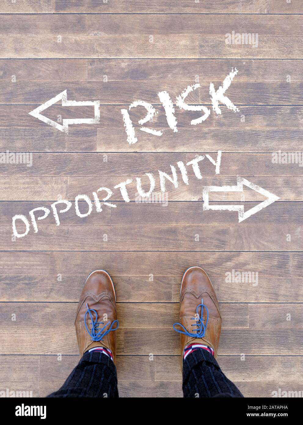 Time to decide: Opportunity or Risk Stock Photo - Alamy