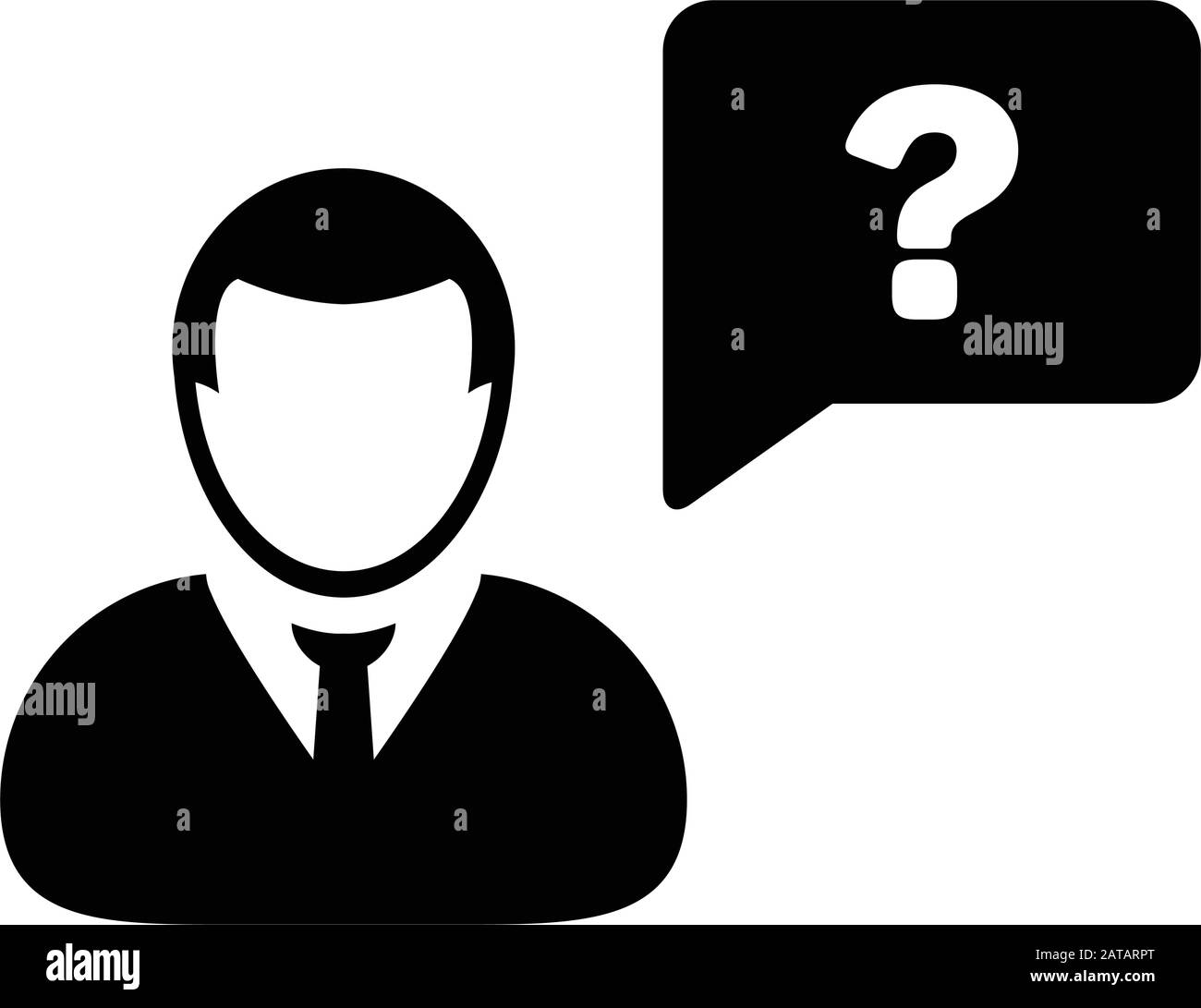 Question mark icon vector male person profile avatar with speech bubble ...