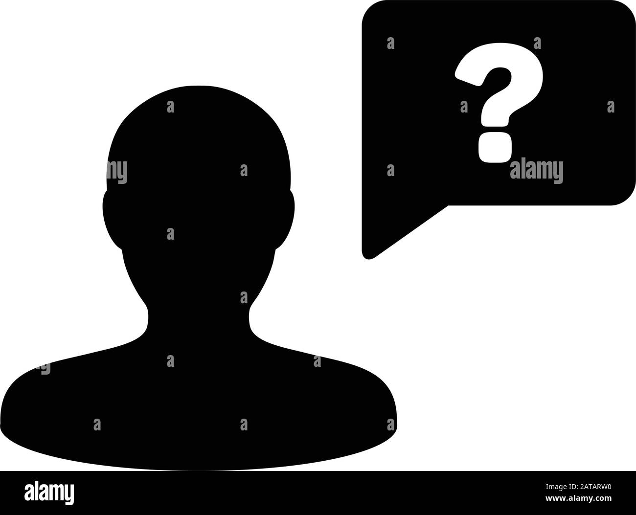 Avatar icon with question mark speech bubble symbol vector male person ...