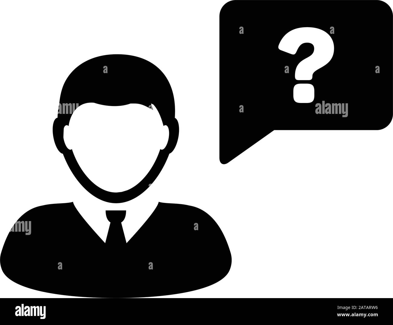 Question Mark Icon Vector With Person Message Male User Avatar Symbol ...