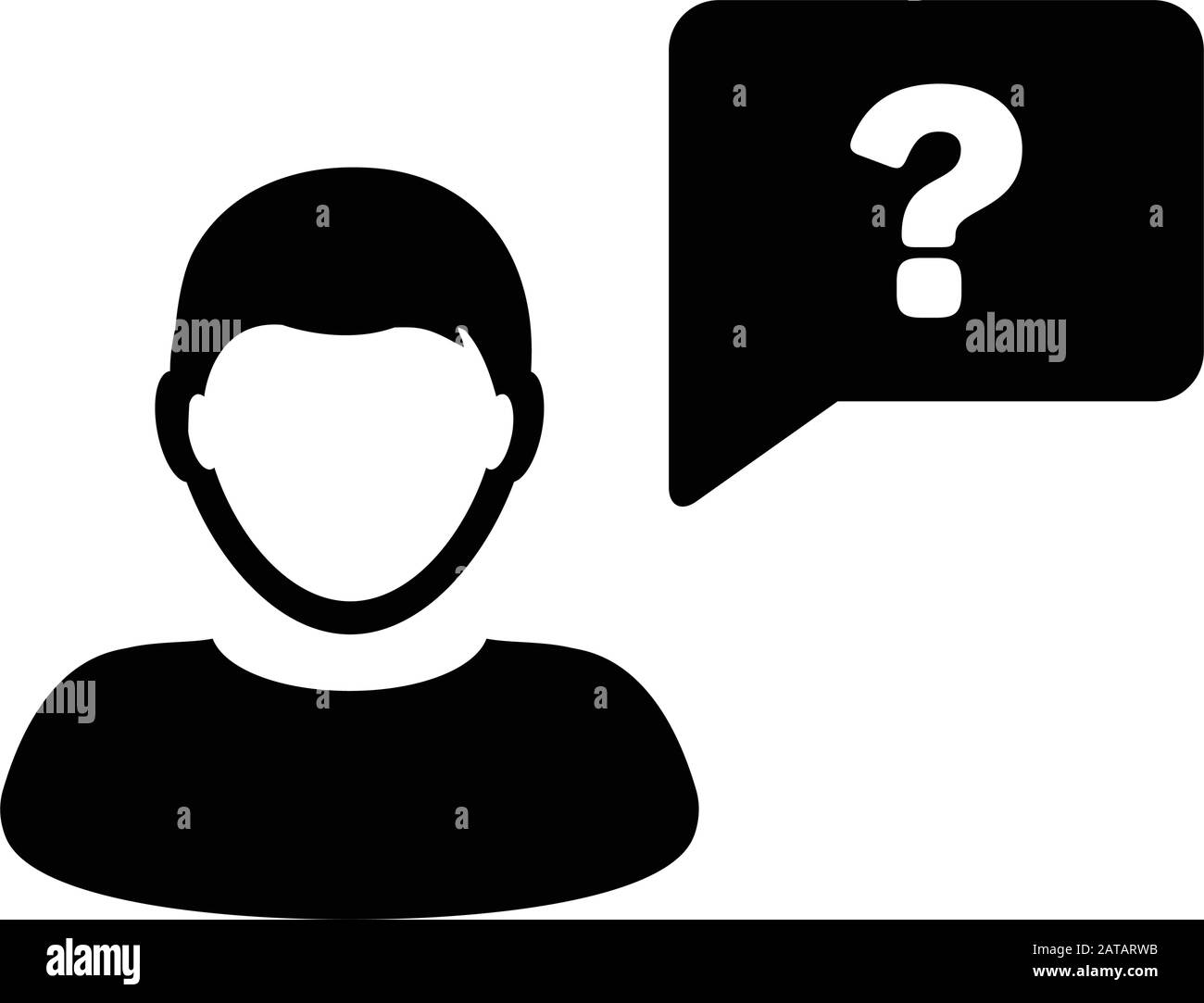Question icon vector male person profile avatar with speech bubble ...