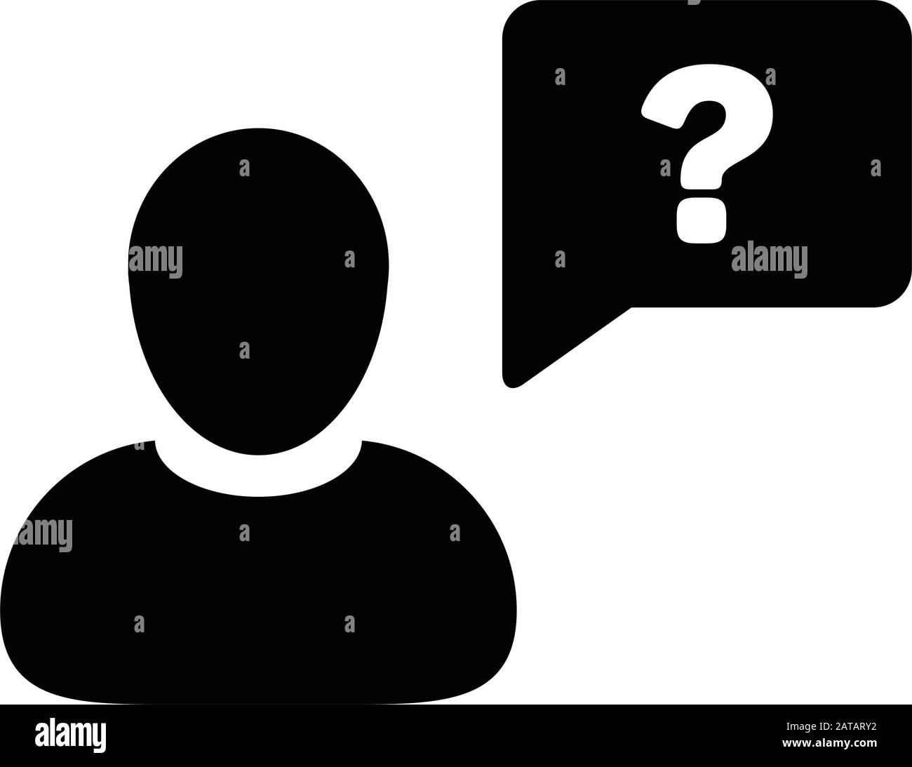 People icon vector male person profile avatar with question mark speech ...