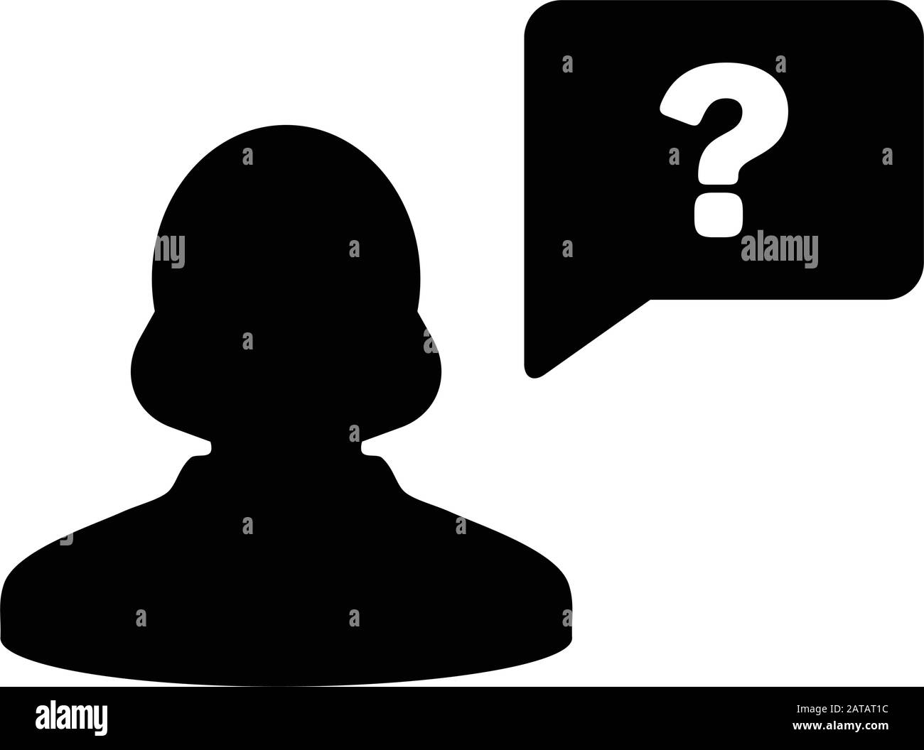 Person icon with question mark speech bubble symbol vector female ...