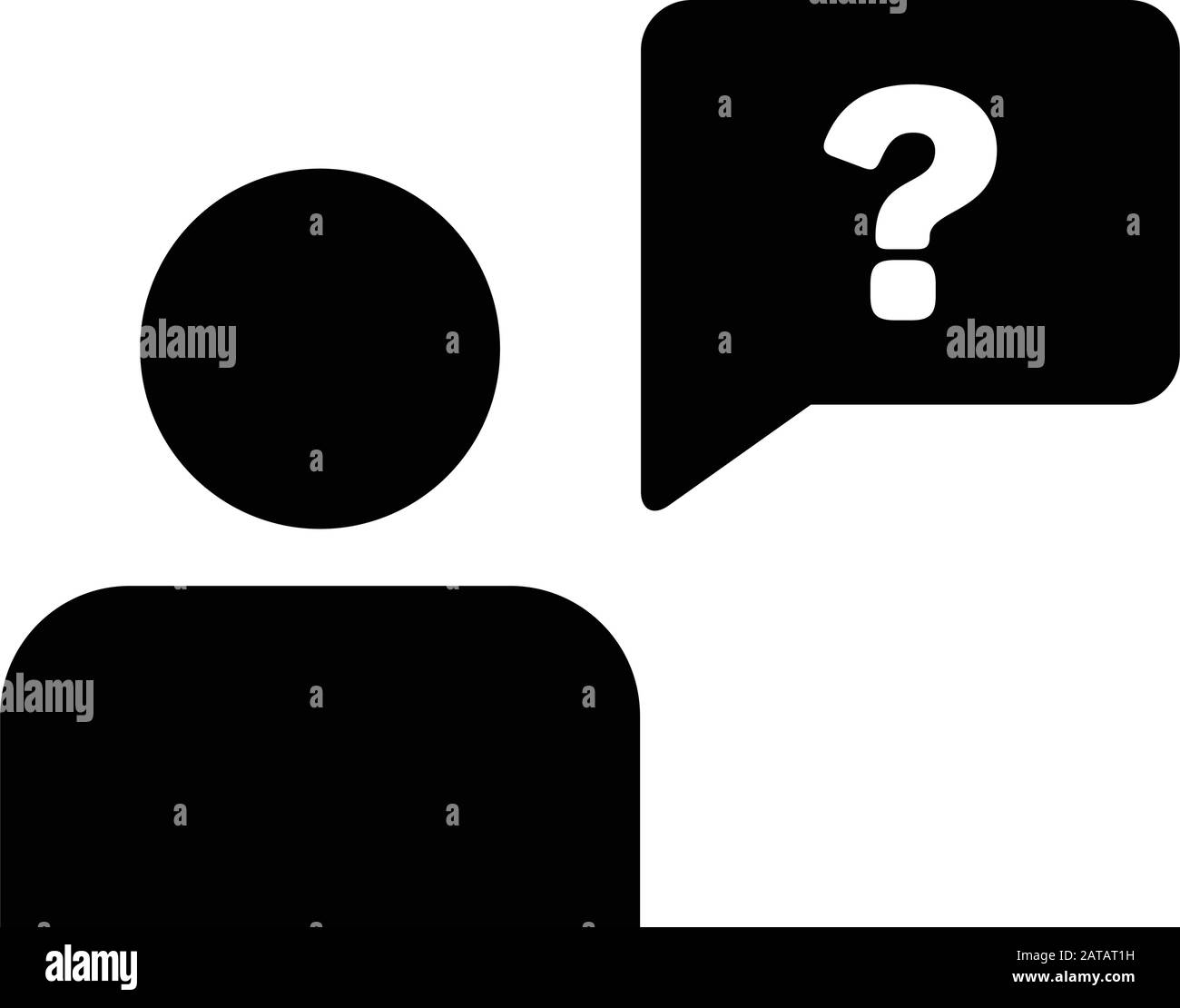 People icon vector male person profile avatar with question mark speech ...