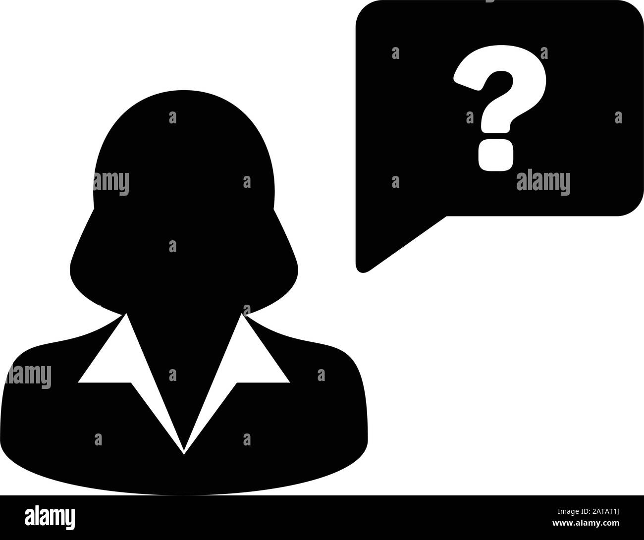Question icon vector female person profile avatar with speech bubble ...
