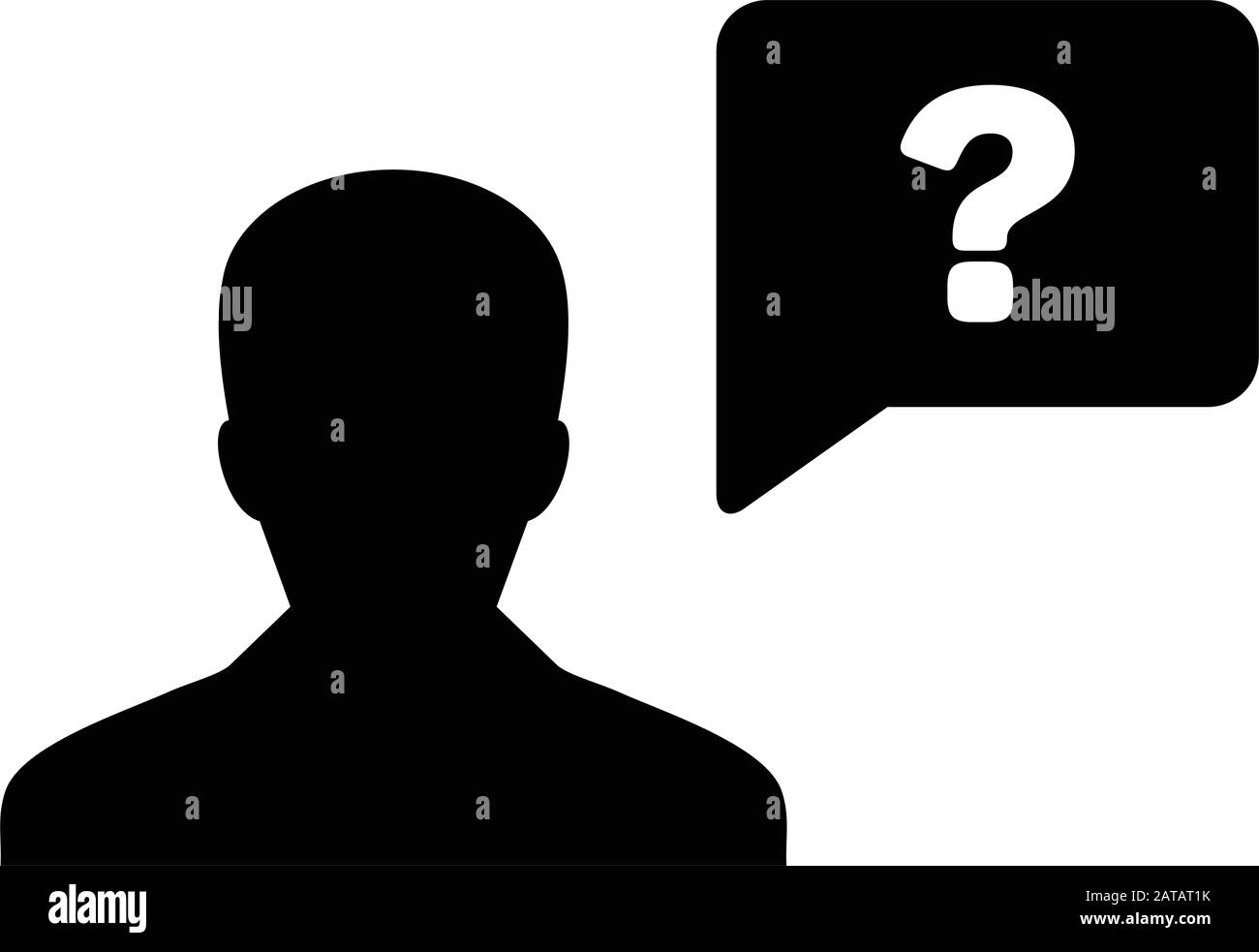 Profile icon with question mark speech bubble symbol vector male person ...