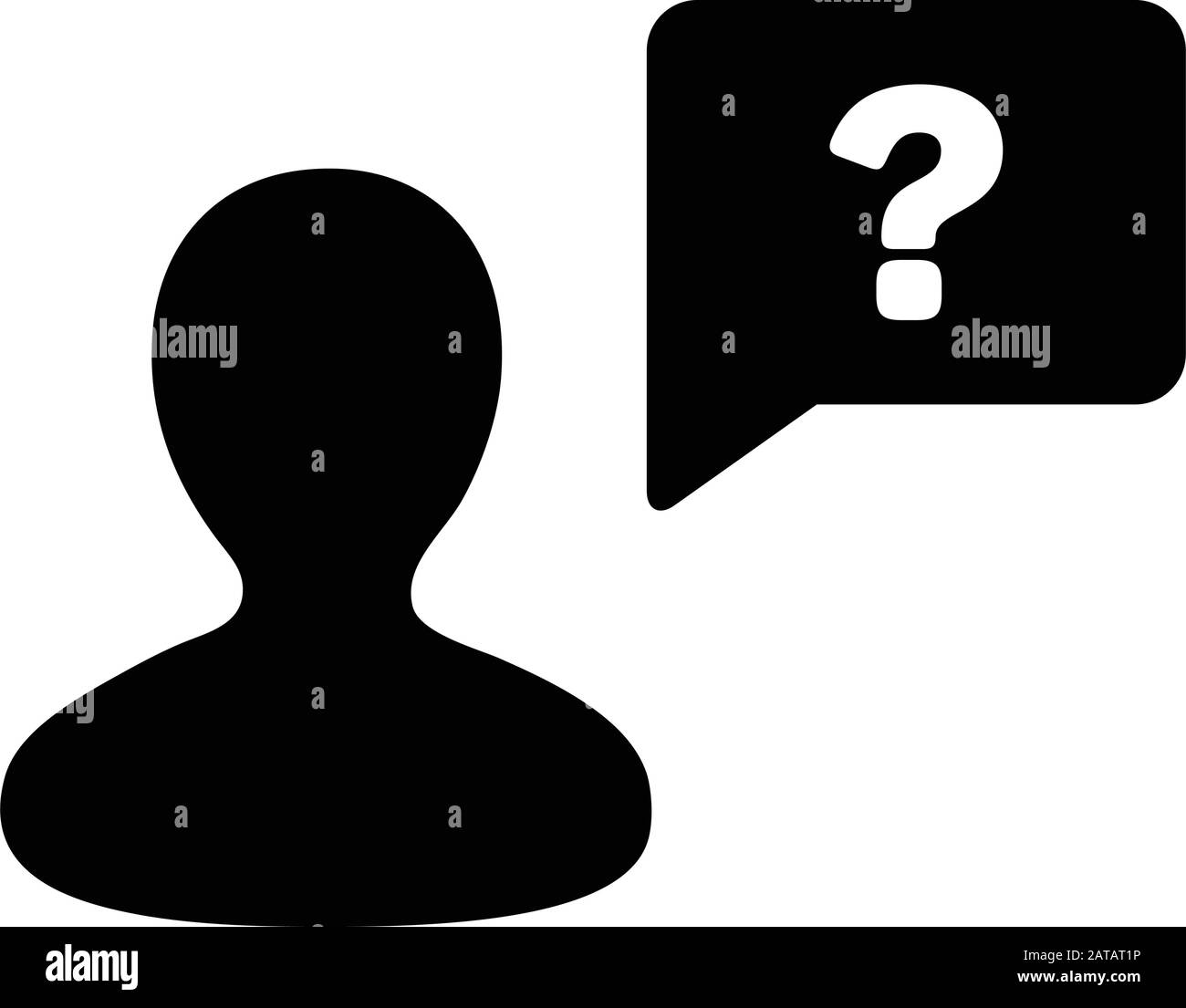 Question Mark Icon Vector With Person Message Male User Avatar Symbol ...