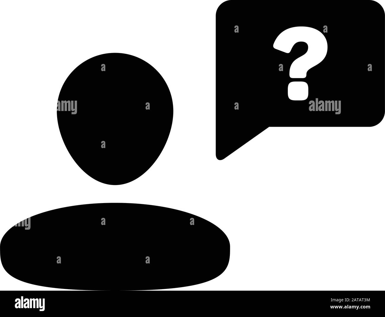 Chat icon vector male person profile avatar with question mark speech ...
