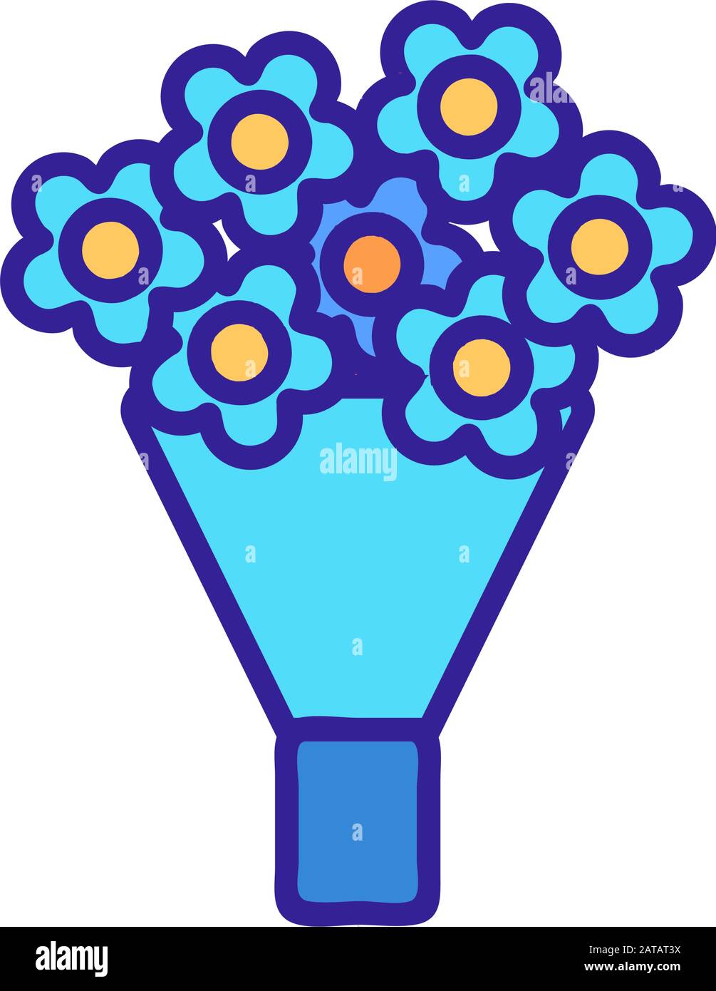 Flowers in the paper icon vector. Isolated contour symbol illustration ...