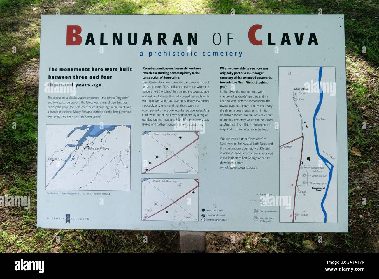 Site information sign at the Balnuaran of Clava - more commonly known ...