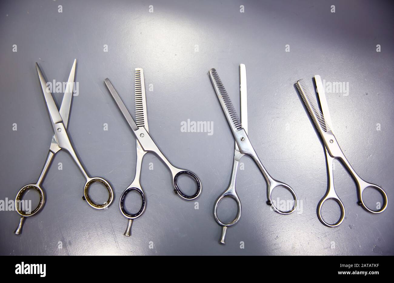 Special scissors for work of hairdresser, for hairstyle and for giving ...