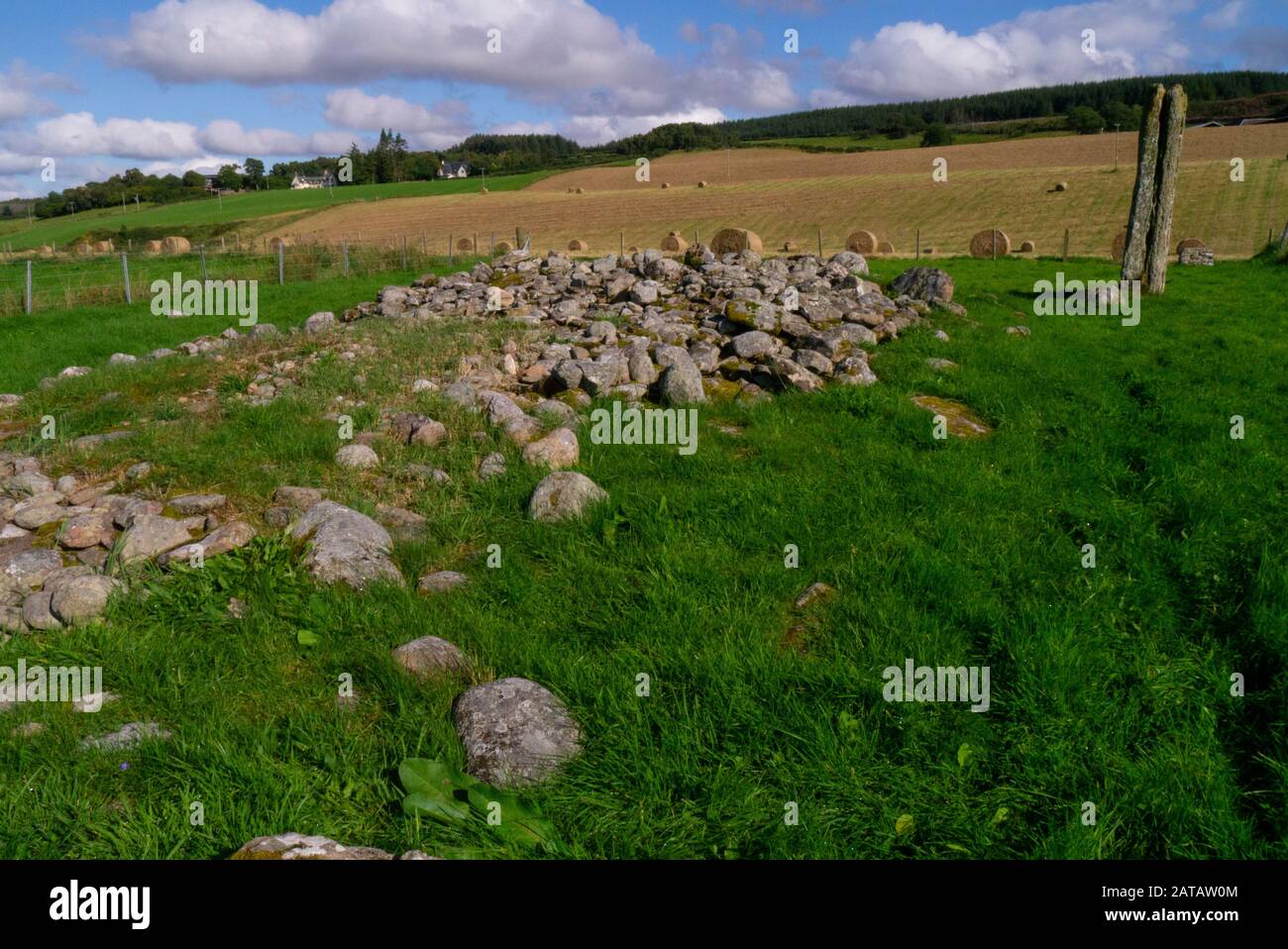 Neolithic cairns and the ruins of a chapel at the Milton of Clava near ...