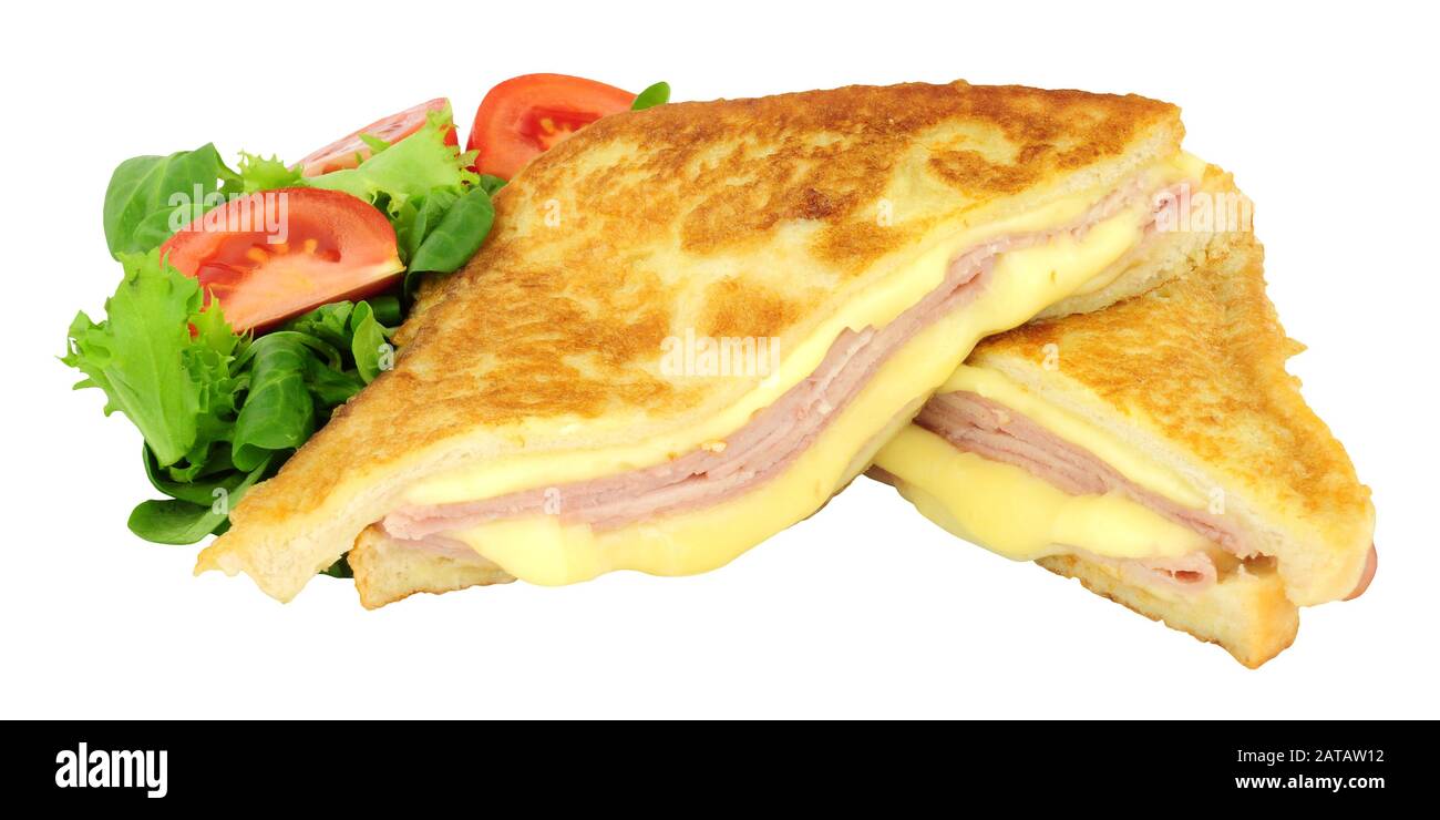 Fried ham and cheese Monte Cristo sandwich isolated on a white ...