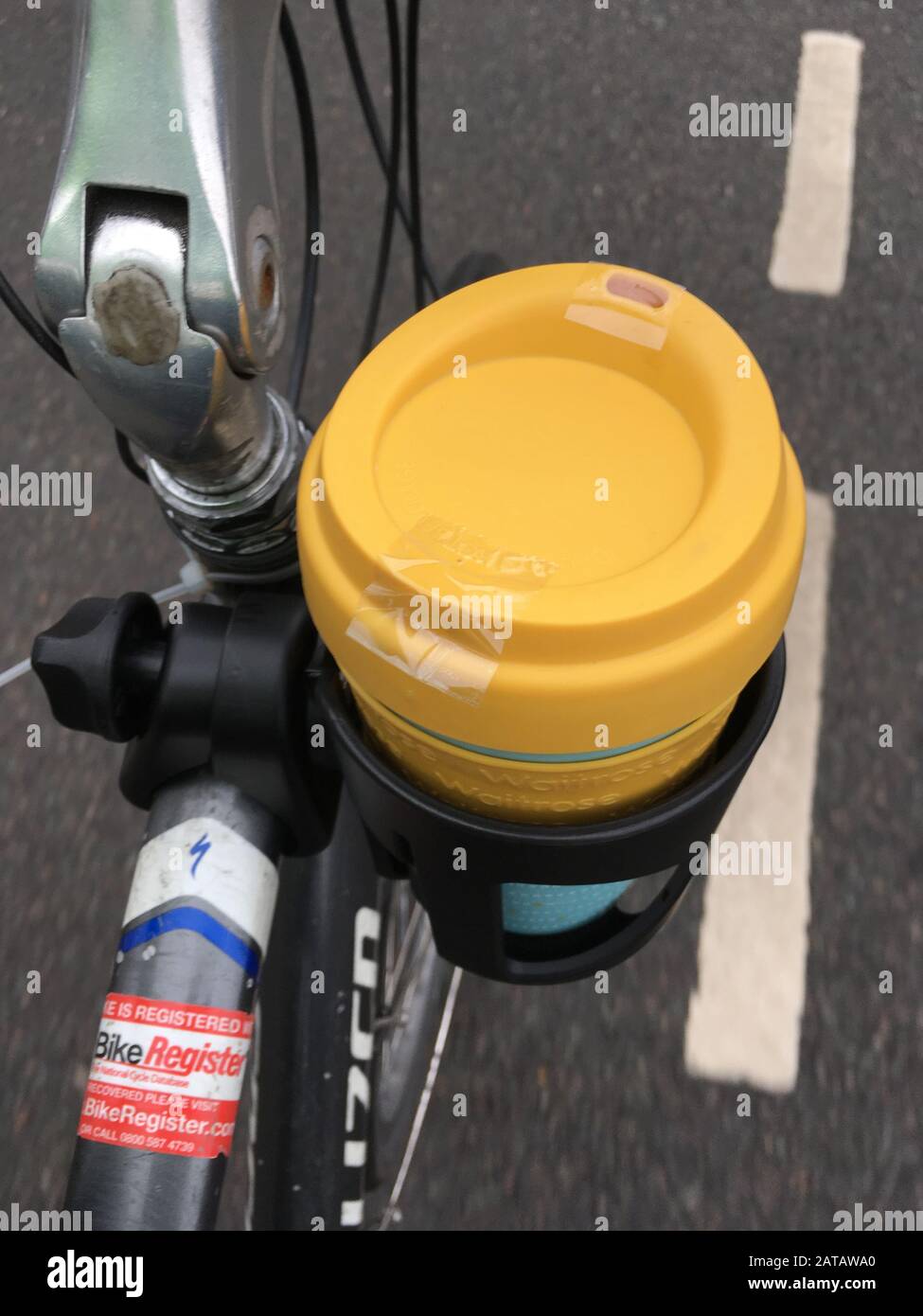 A Waitrose reusable coffee cup contains a free drink of coffee ...