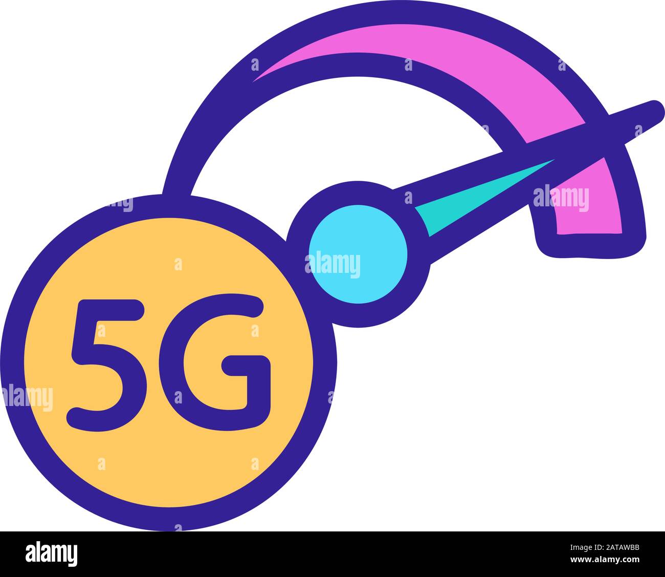 High speed internet icon vector. Isolated contour symbol illustration ...