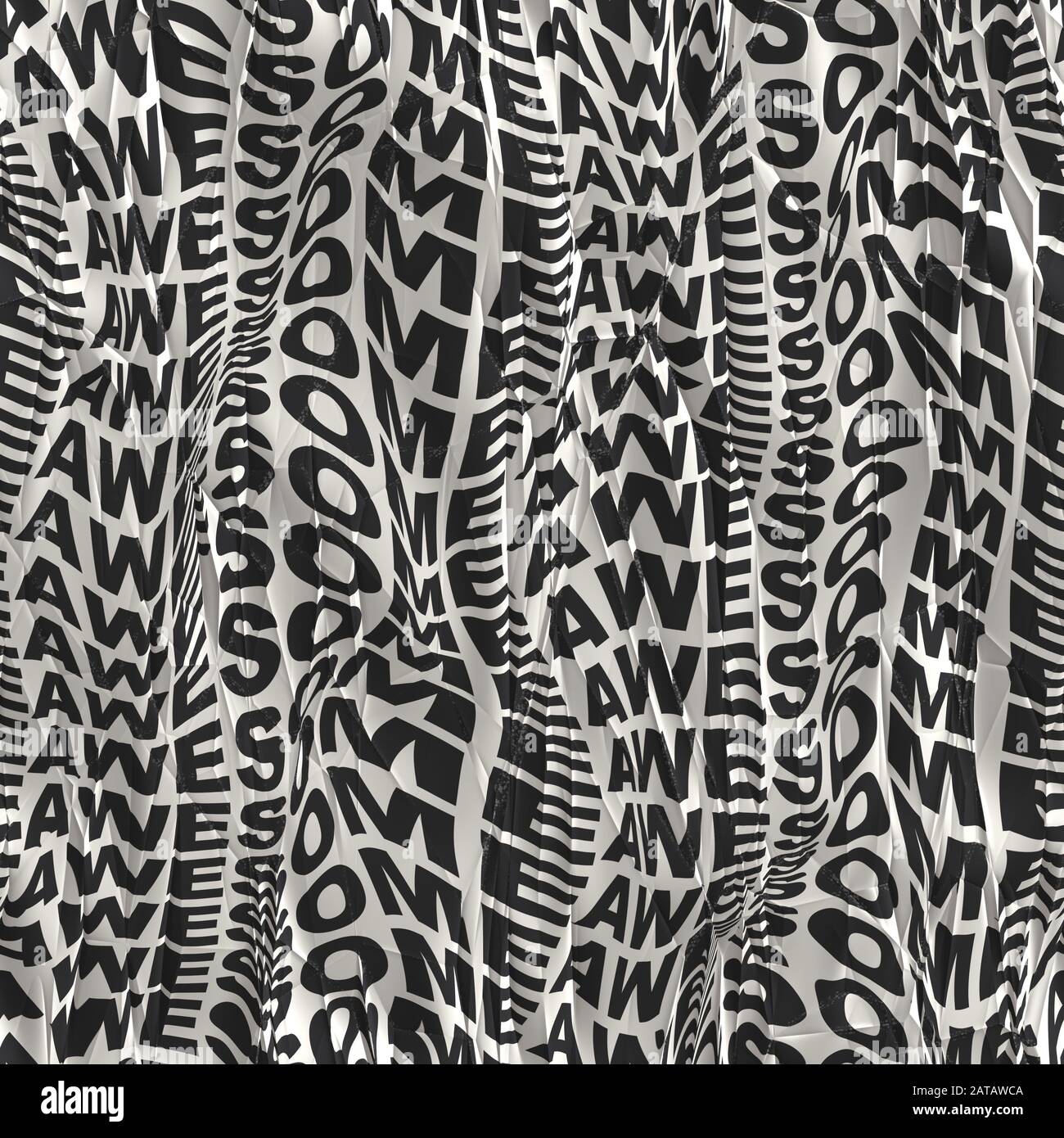 Warped words wavy type bold 60s seamless pattern Stock Photo - Alamy