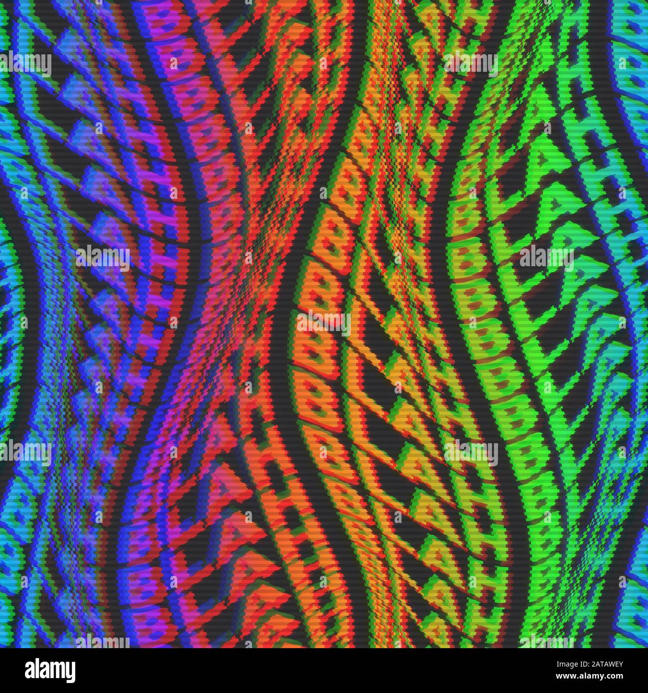 Warped words wavy rainbow type seamless pattern Stock Photo - Alamy