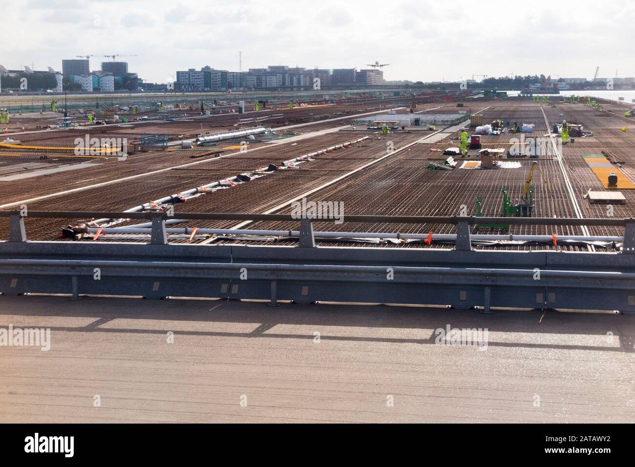 Construction work to do with the expansion of runway and other ...