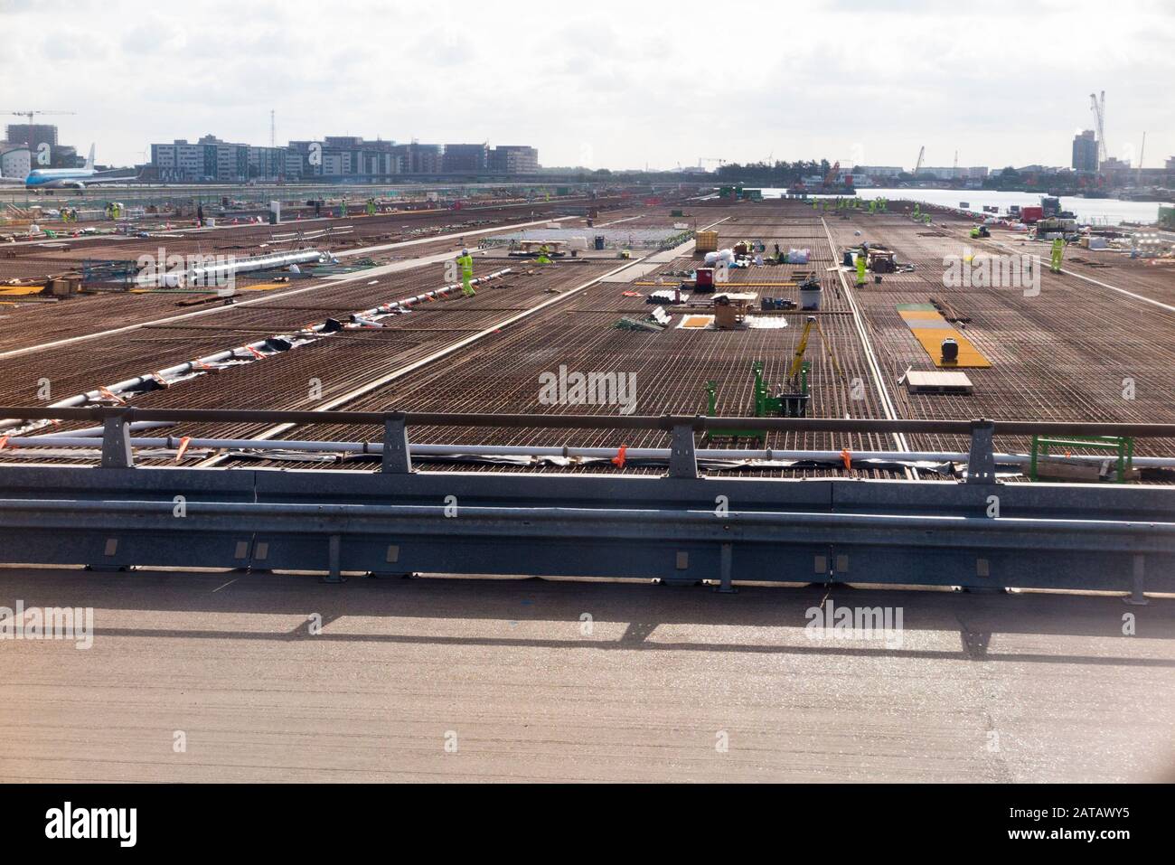 Construction work to do with the expansion of runway and other ...