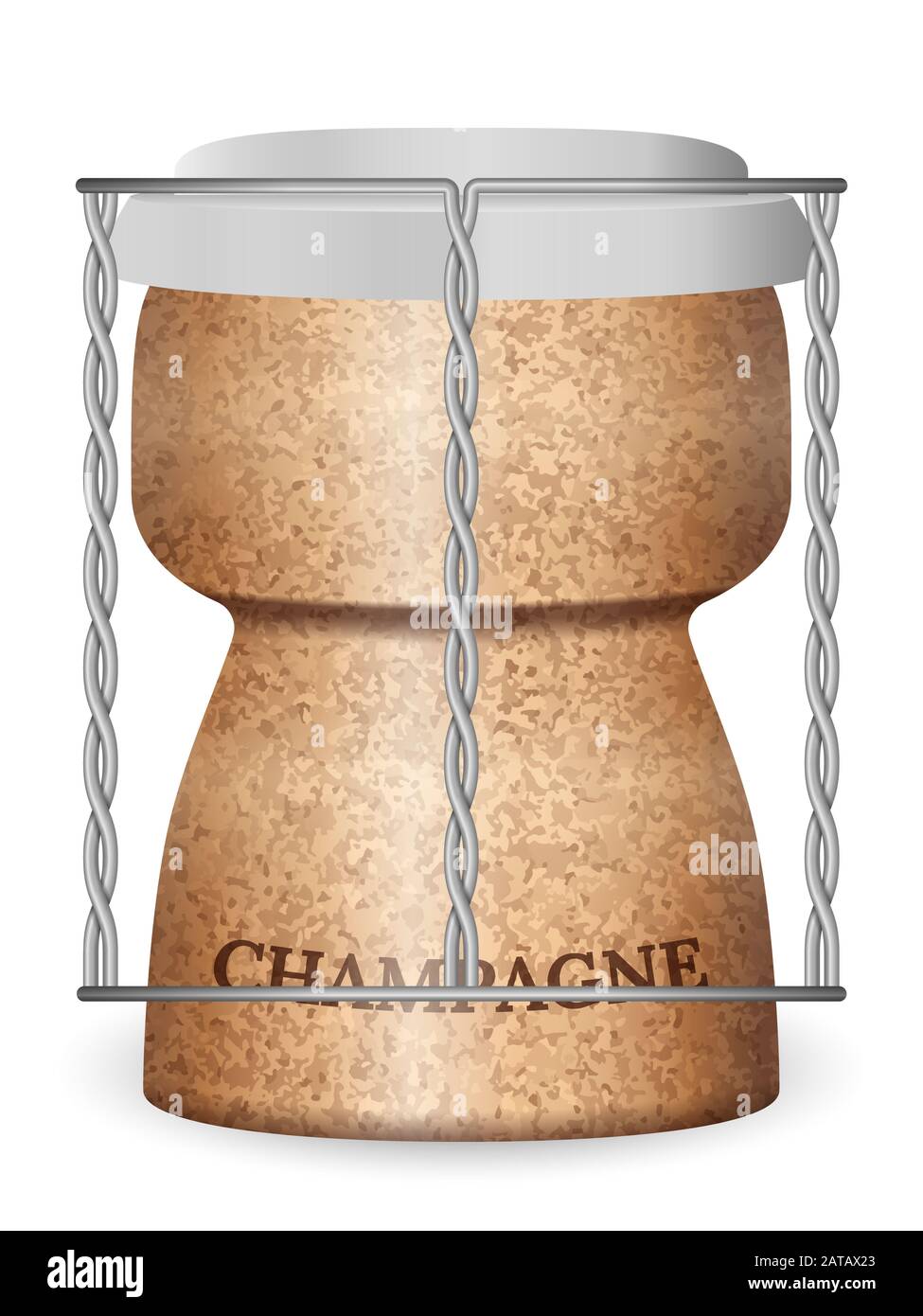 Champagne cork on a white background. Vector illustration Stock Photo ...
