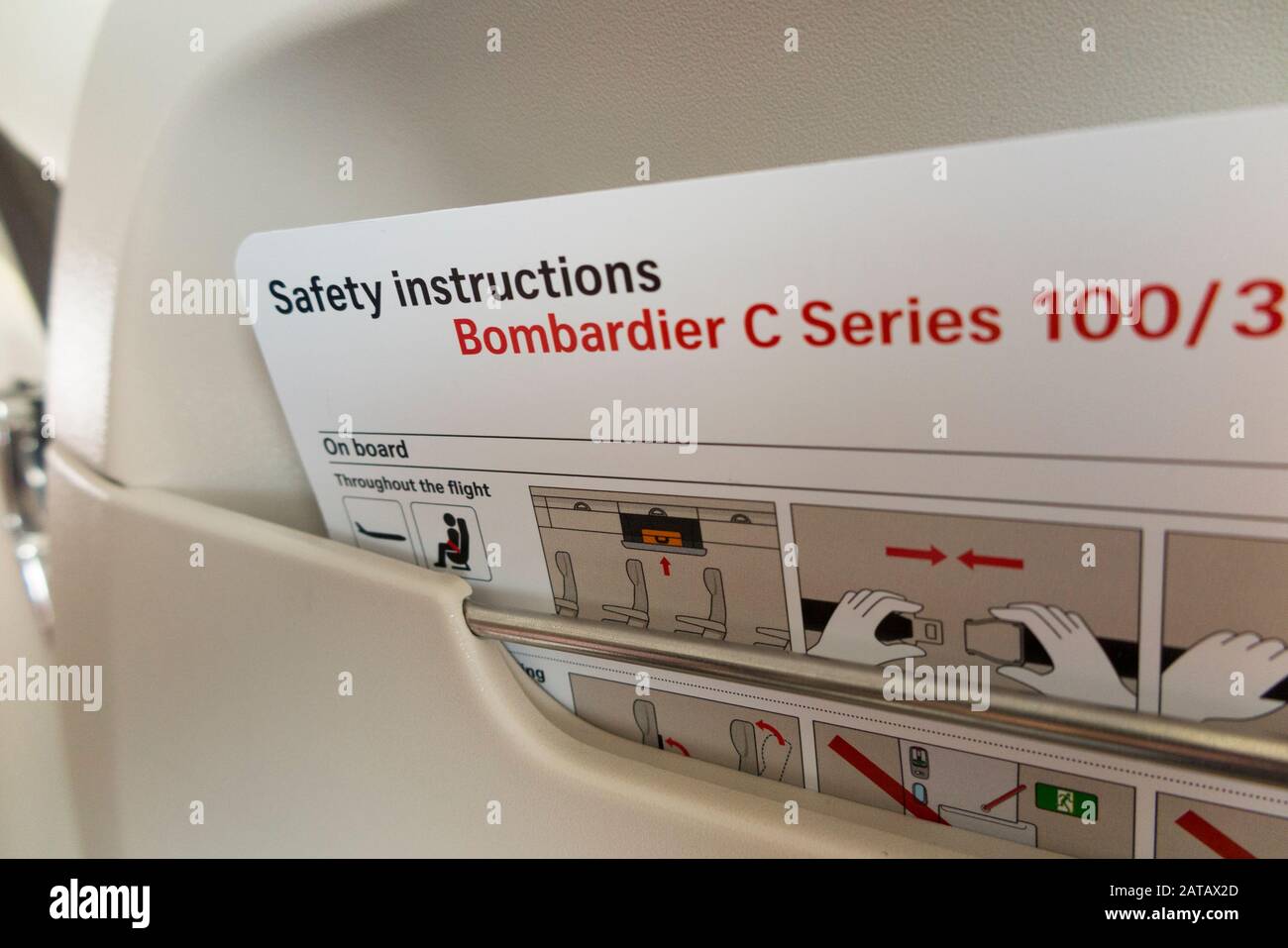 Safety & emergency information instruction / guide card during a flight ...