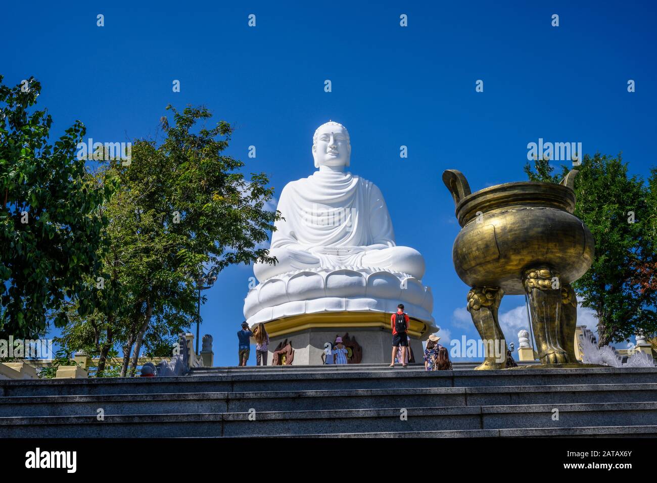 The Big Buddha at Long Son Pagoda in the city of Nha Trang in Vietnam ...