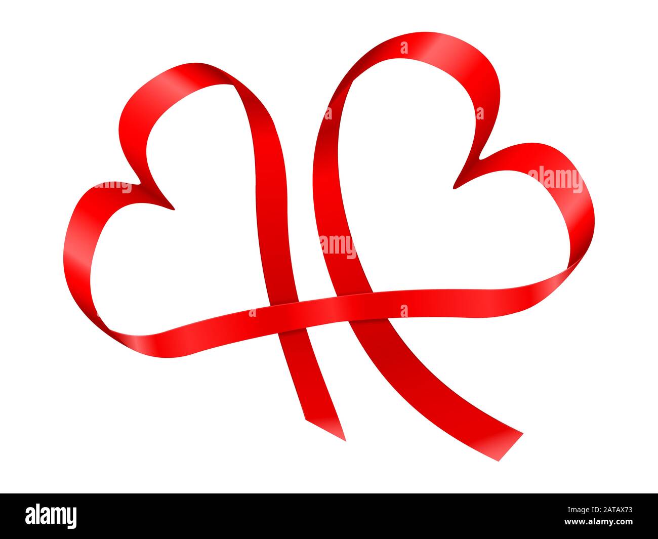 Heart ribbon on a white background. Vector illustration Stock Photo - Alamy